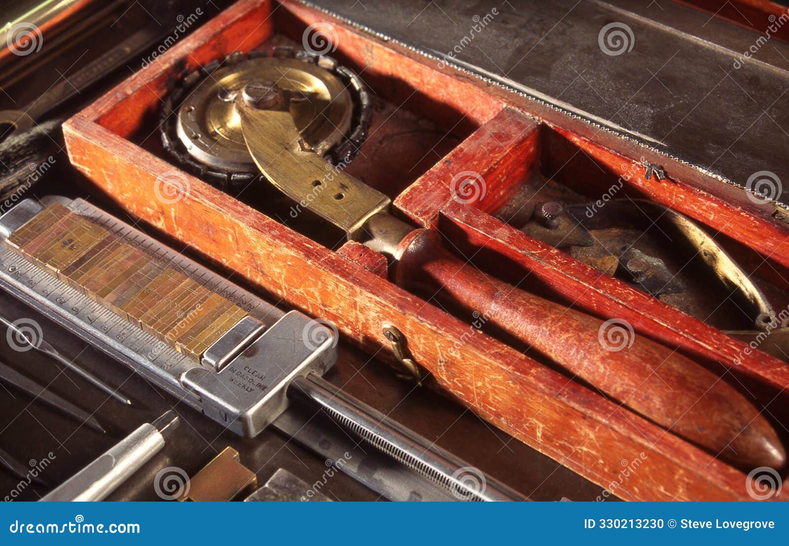 Book Binding Tools in a Tray Stock Photo - Image of table, bindery ...