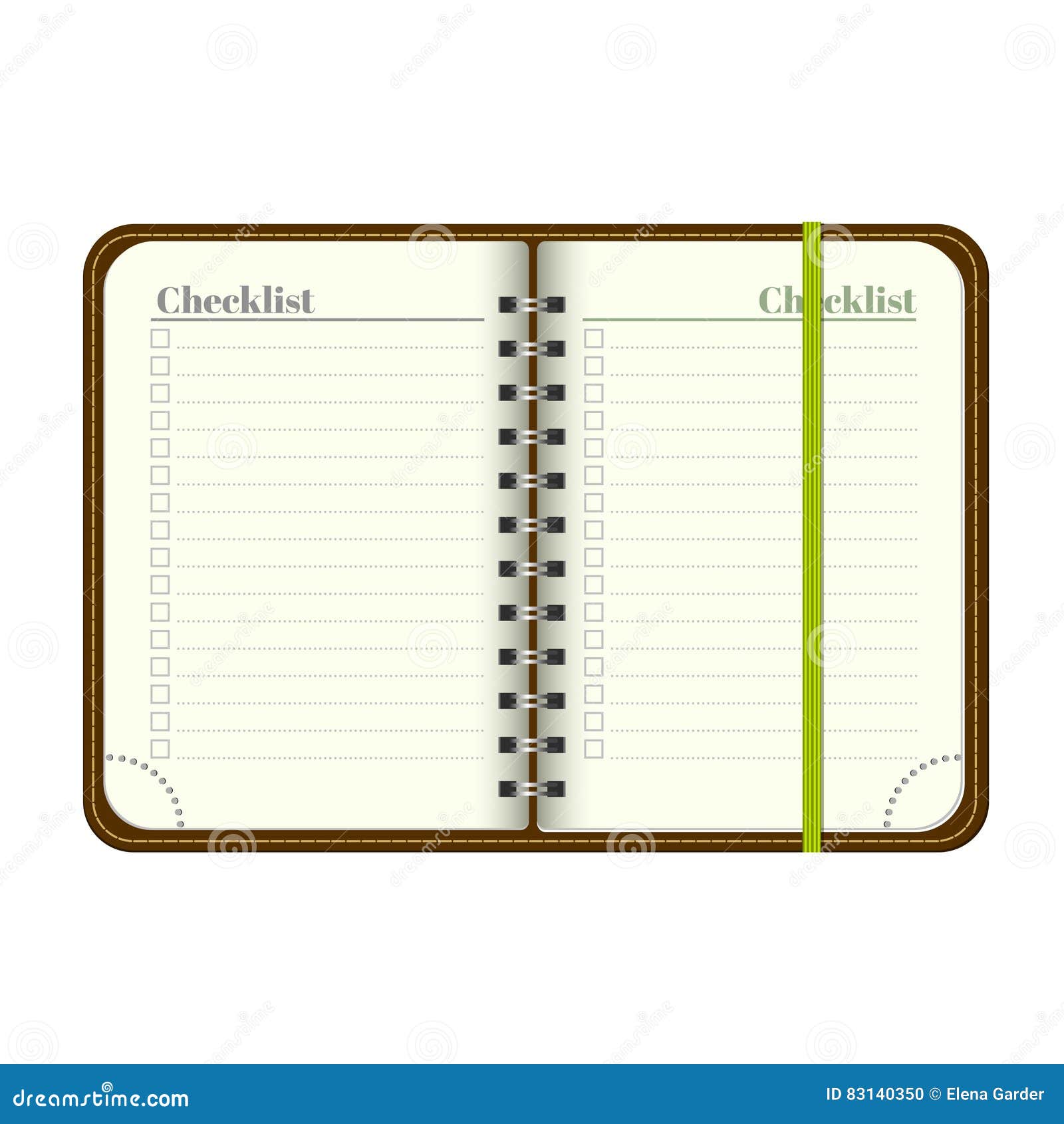 Book with Blank Checklist. Template Open a Blank Notepad. Vector ...