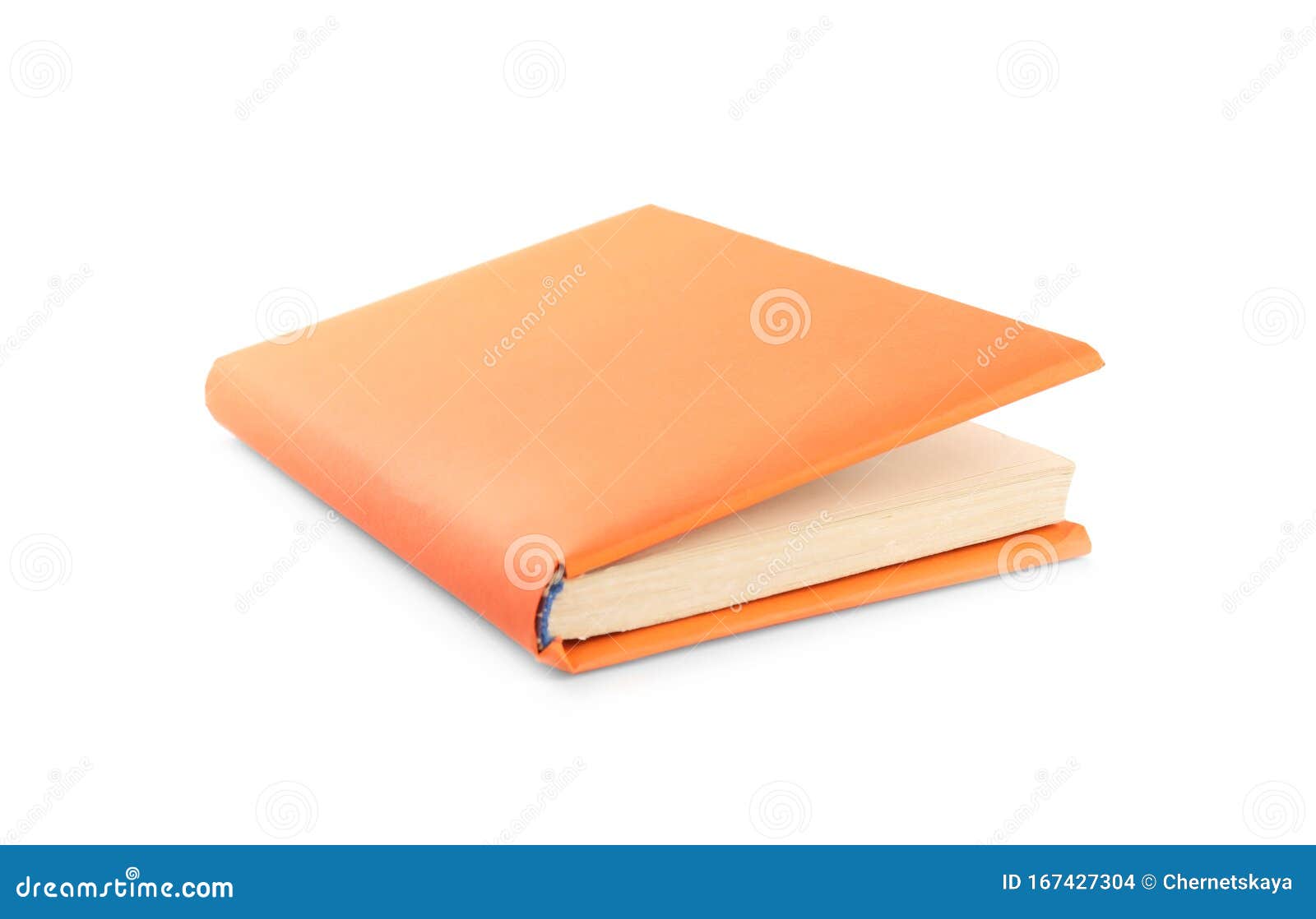 Book with Blank Orange Cover on White Stock Photo - Image of literary ...