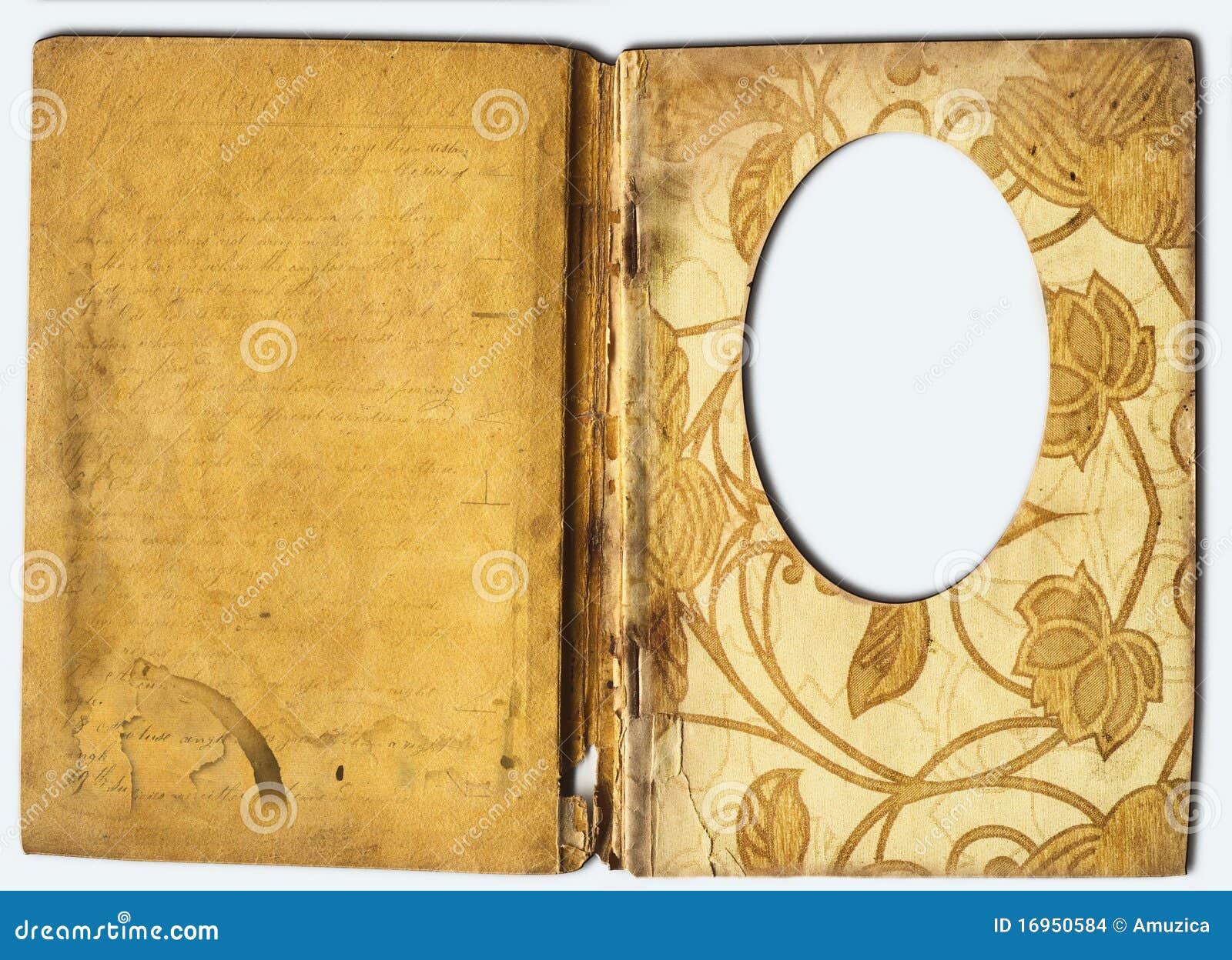 Book with Blank Page and Frame Stock Photo - Image of brown, photoalbum ...