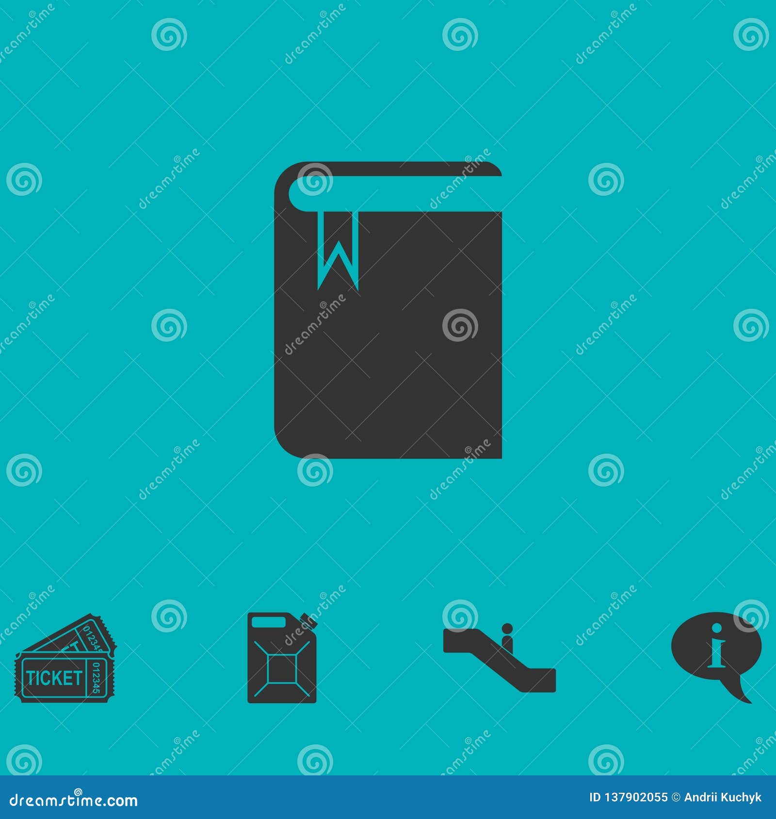 Book with Bookmark Icon Flat Stock Vector - Illustration of information ...