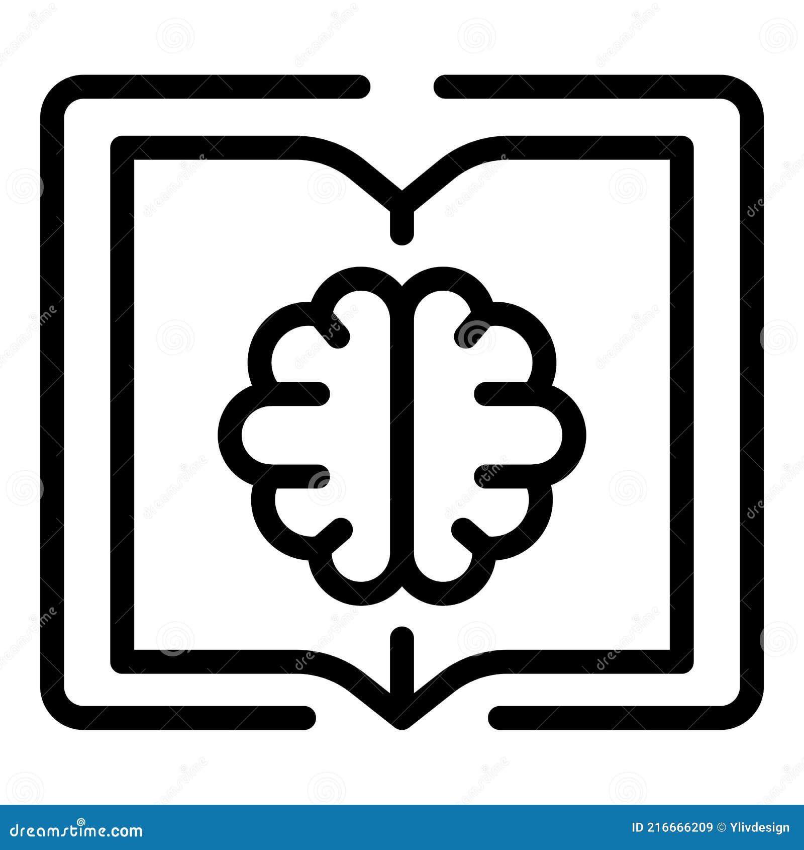 Book Brain Icon, Outline Style Stock Vector - Illustration of icon ...