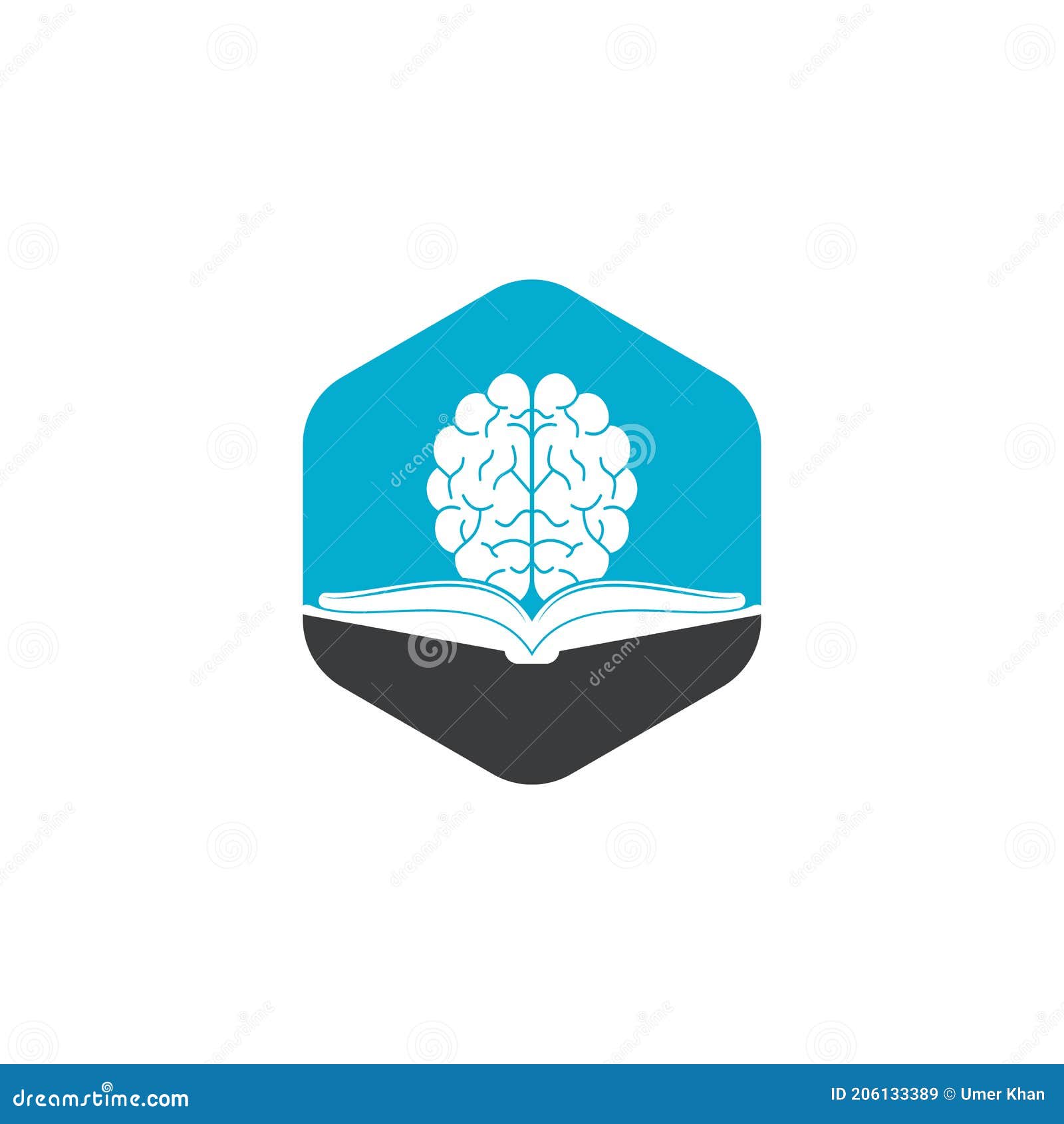 Book brain logo design. stock vector. Illustration of dictionary ...
