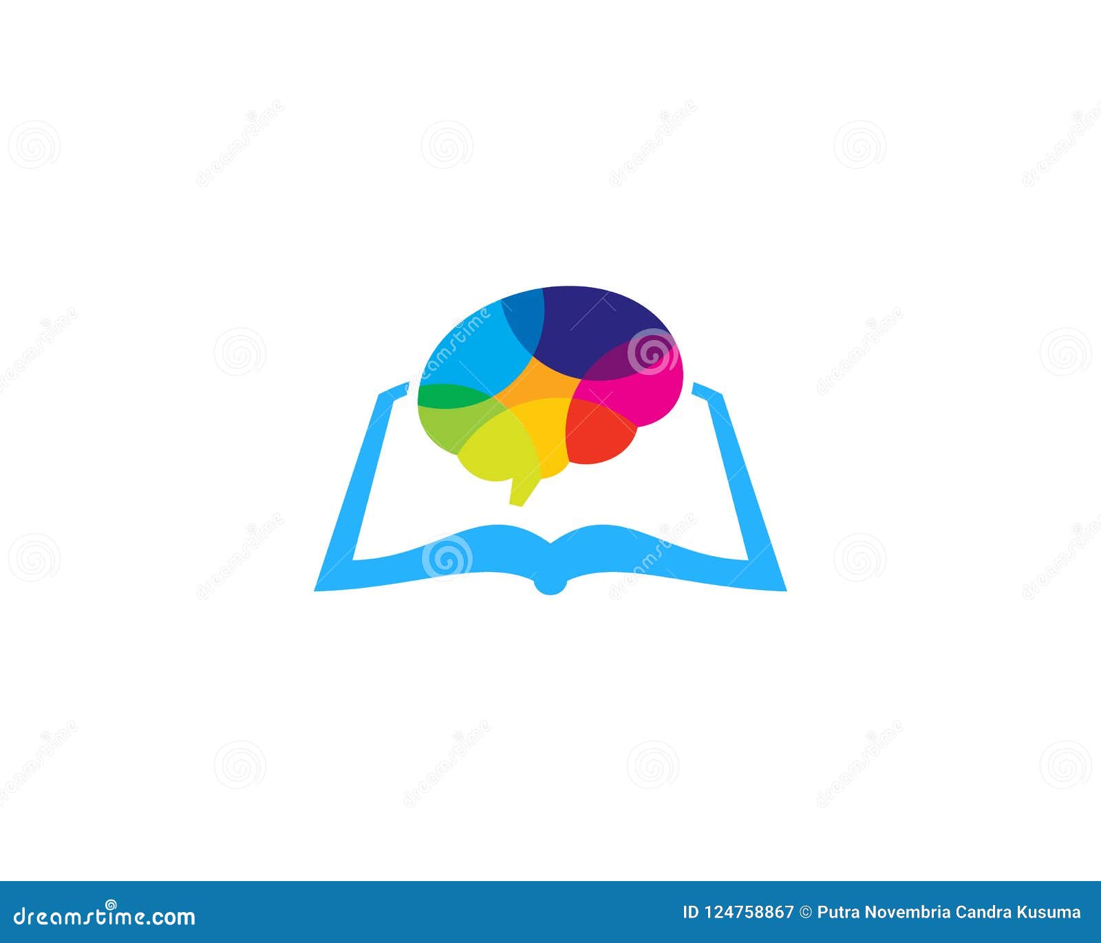 Book Brain Logo Icon Design Stock Vector - Illustration of library ...