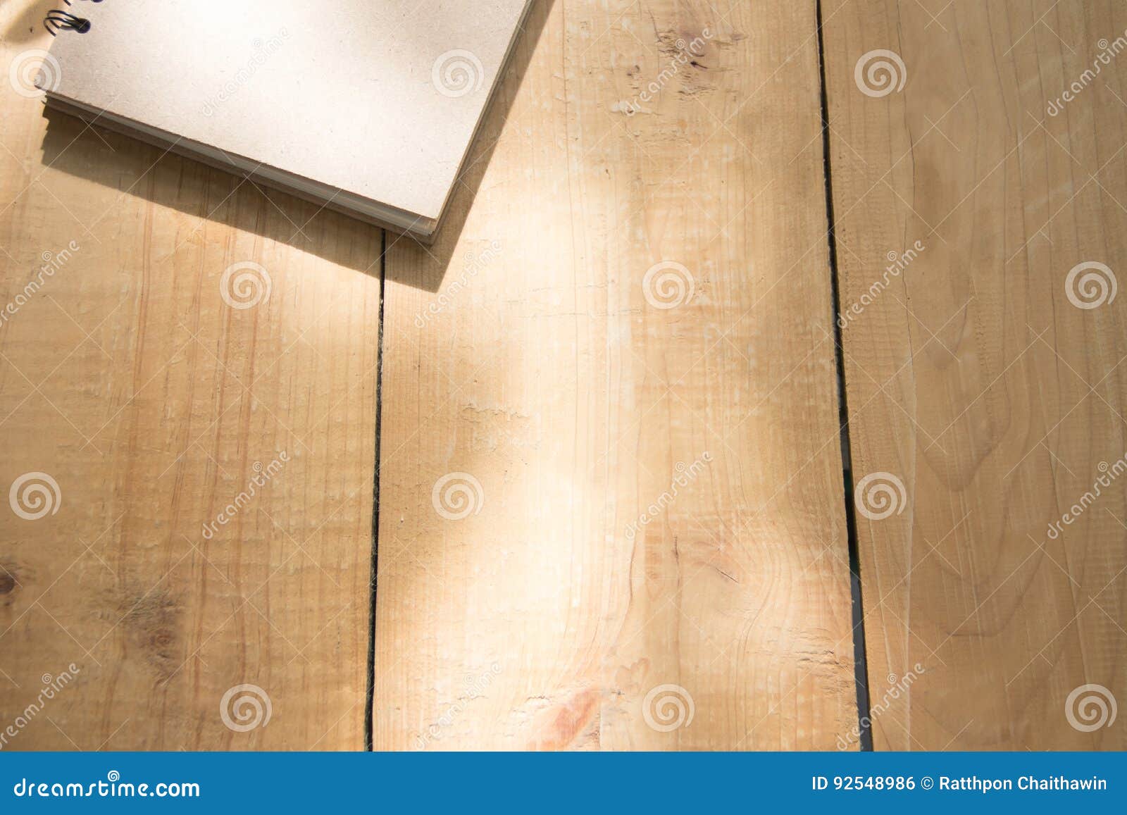Book of Brown on Wooden Table. Top View Angle Stock Photo - Image of ...