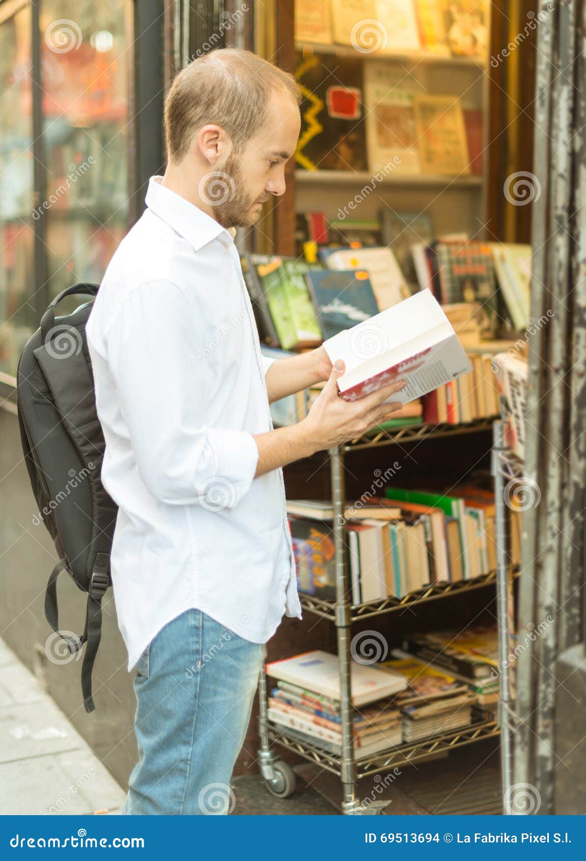 Book browsing stock photo. Image of library, downtown - 69513694