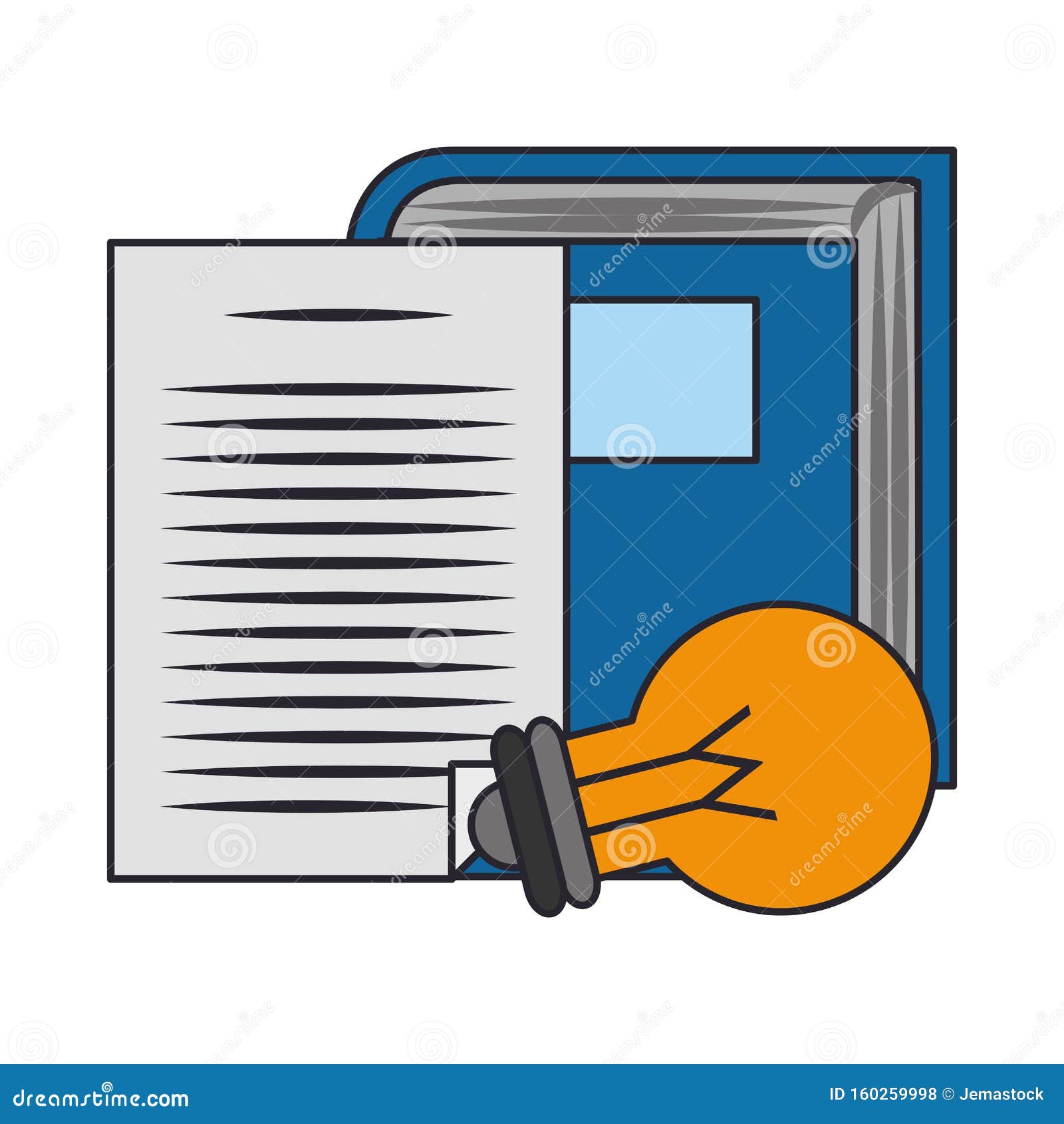 Book and bulb light design stock vector. Illustration of bibliography ...