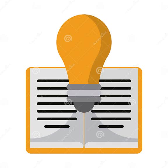 Book and bulb light symbol stock vector. Illustration of knowledge ...