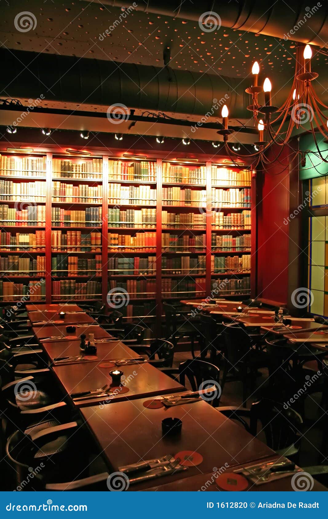 Book cafe stock photo. Image of furnishing, lamp, netherlands - 1612820
