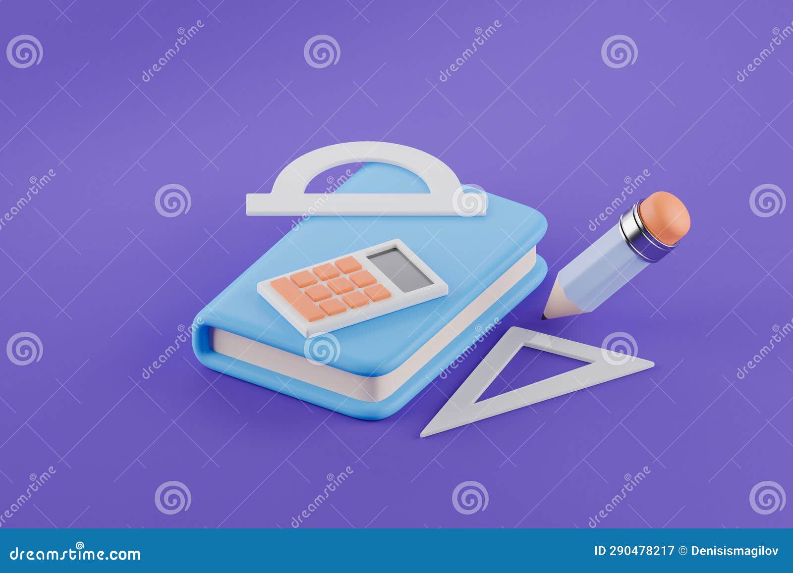 Book with Calculator and Math Tools Stock Illustration - Illustration ...