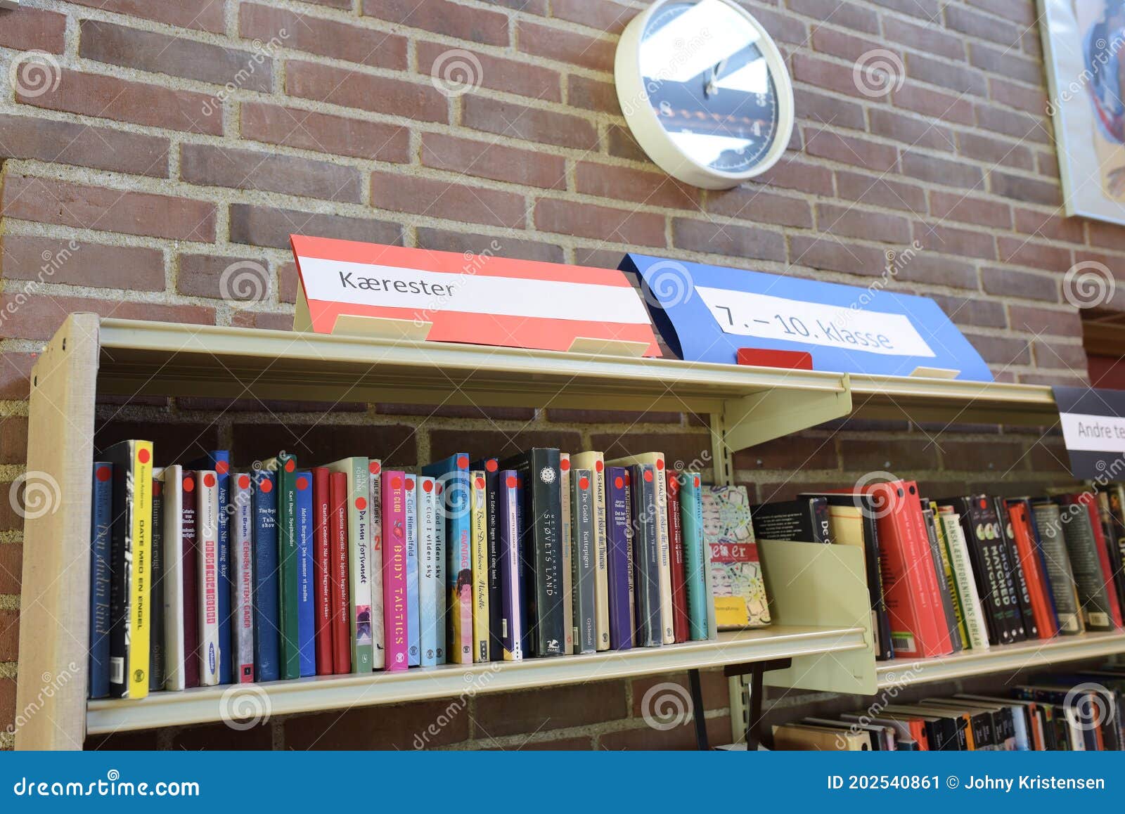 Book Categories on a Bookshelf in a Library Stock Image - Image of ...