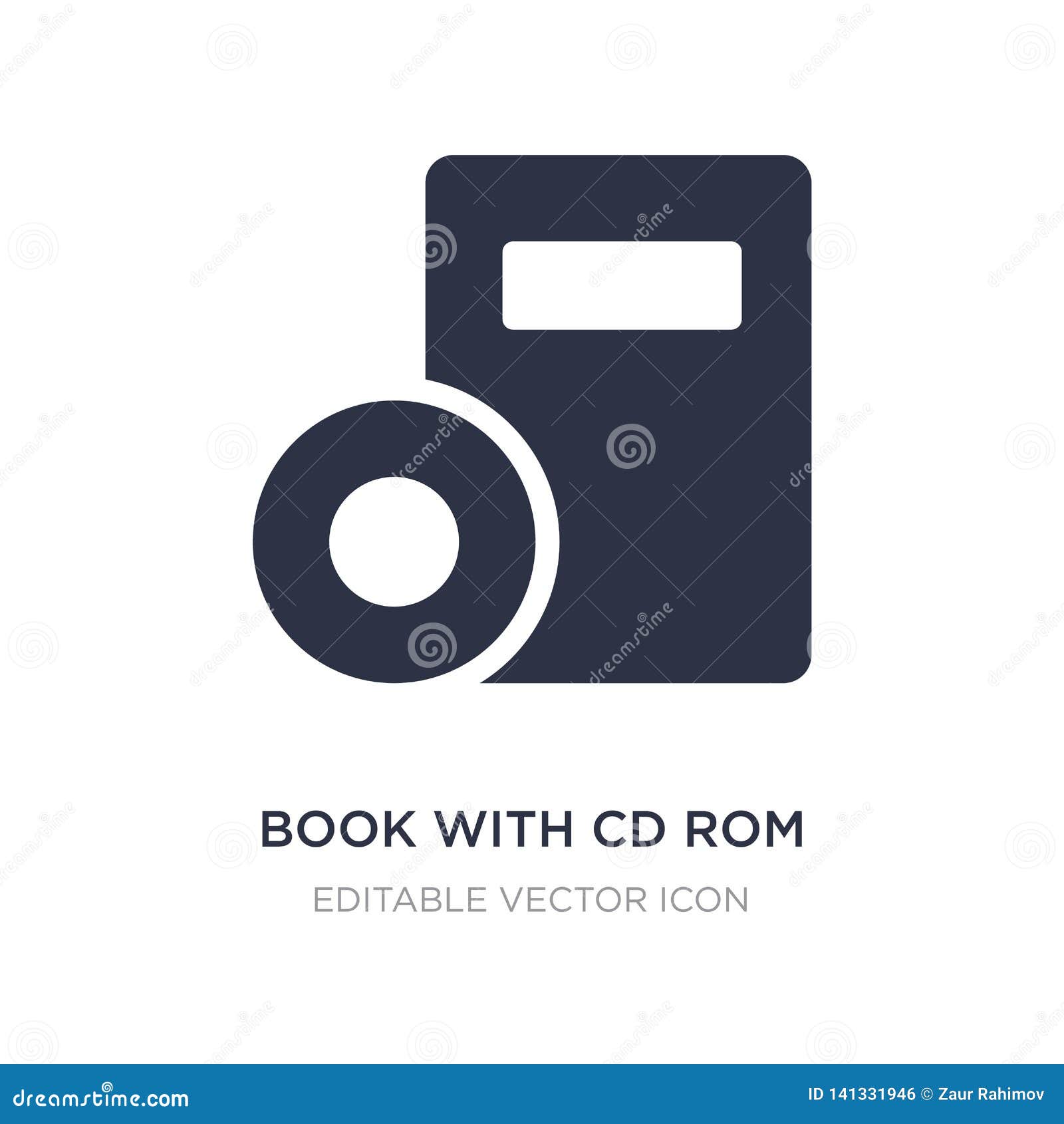 Book with Cd Rom Icon on White Background. Simple Element Illustration ...
