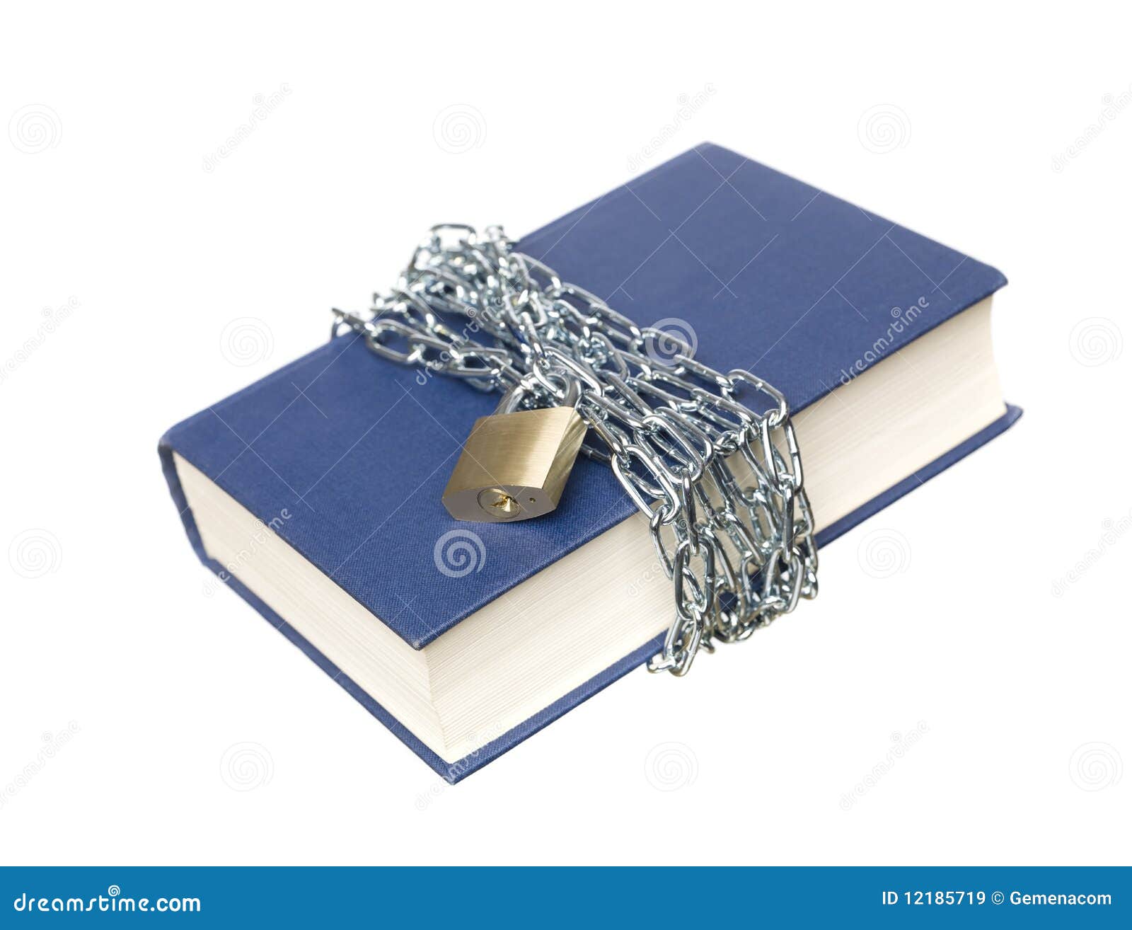 Book with a chain and lock stock image. Image of shape - 12185719