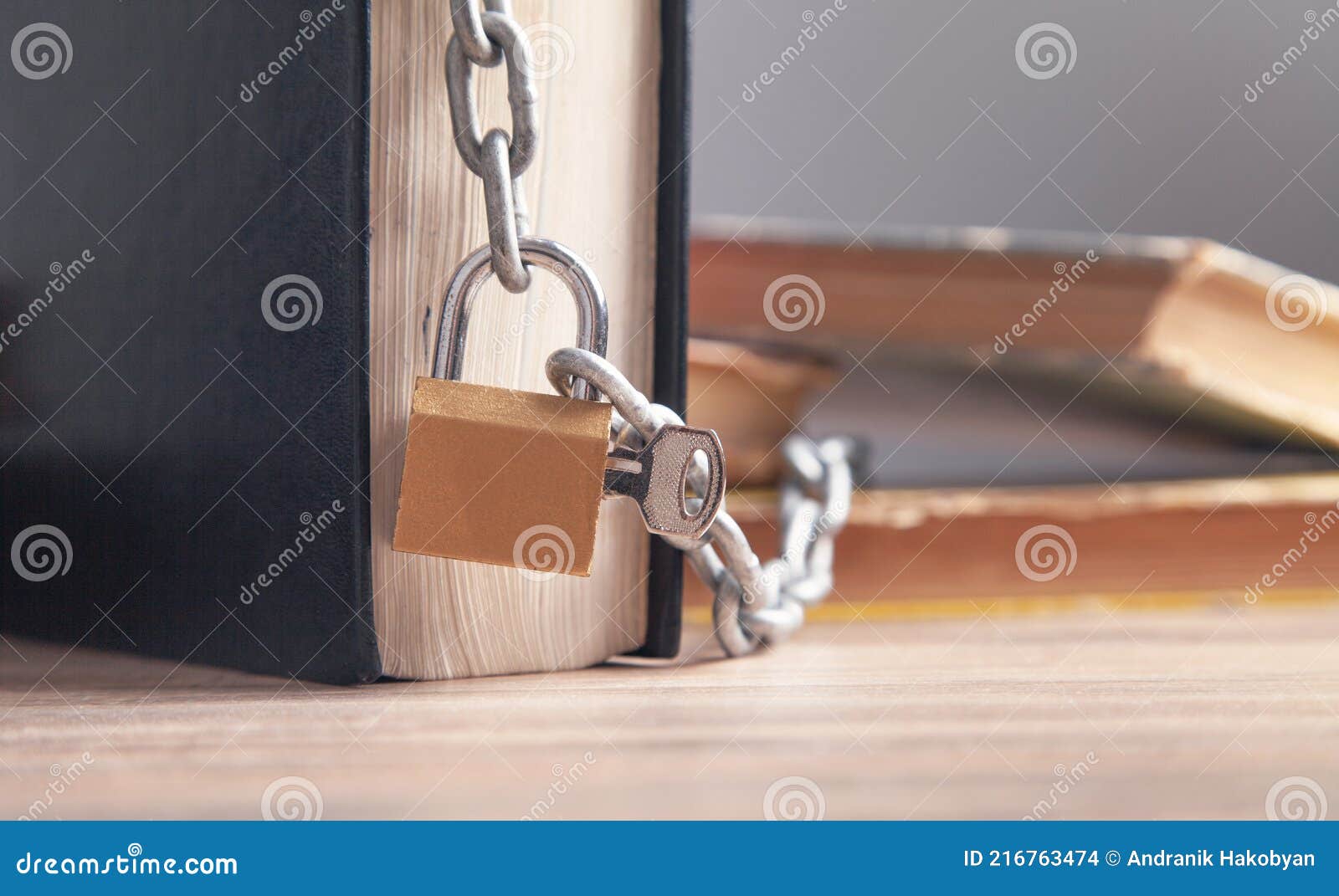 Book with Chain and Padlock. Information Security Stock Photo - Image ...