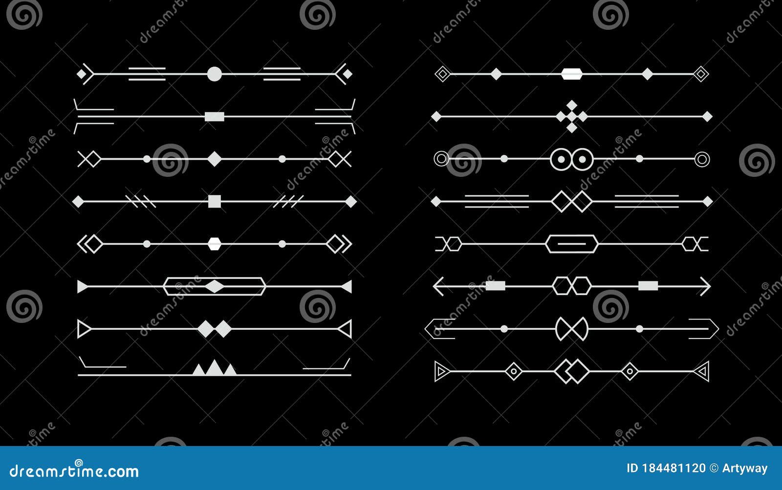 Book Chapters Dividers Set. Decorative Frames Elements Collection Stock ...