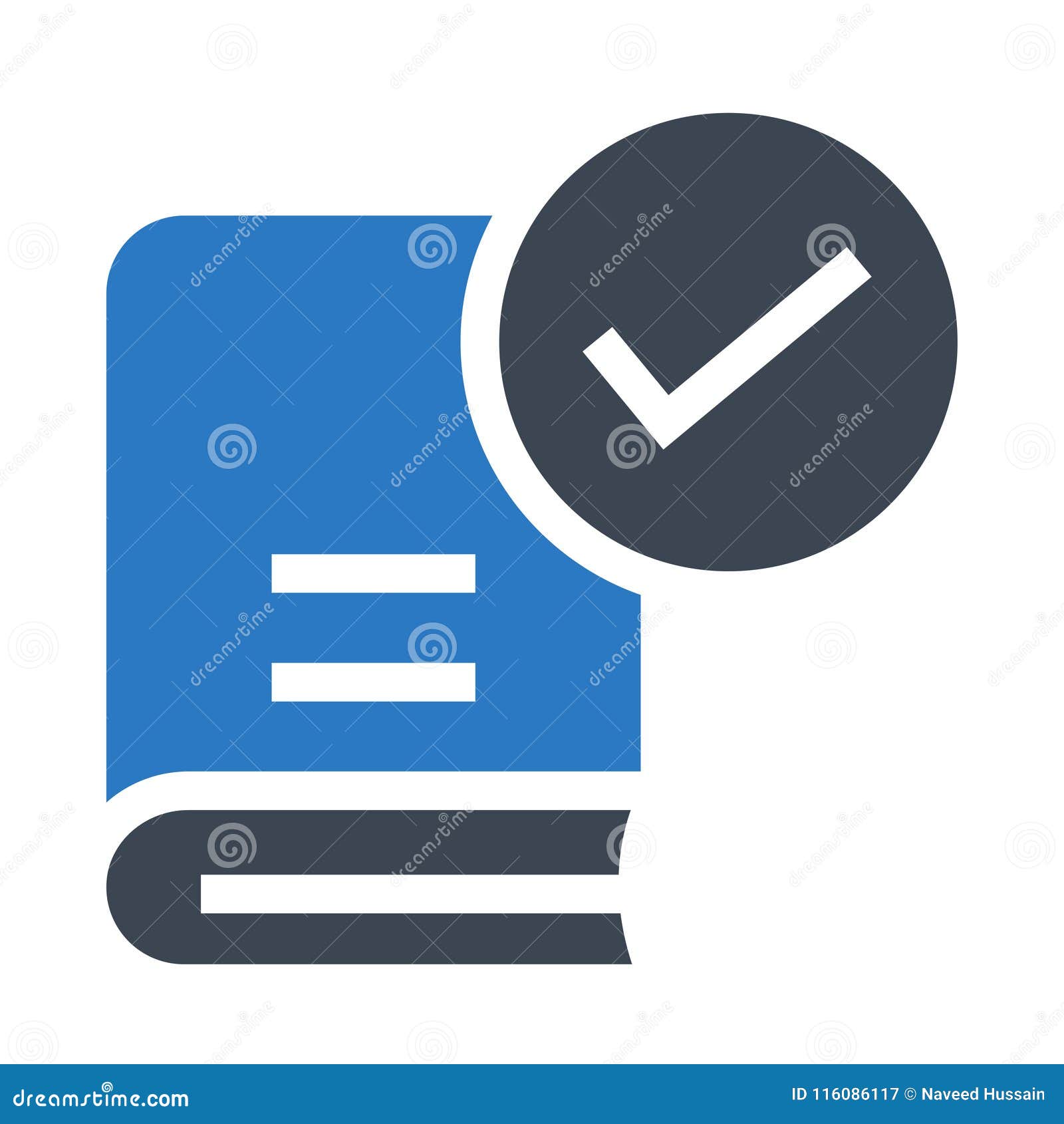Book Check Glyphs Double Color Icon Stock Illustration - Illustration ...
