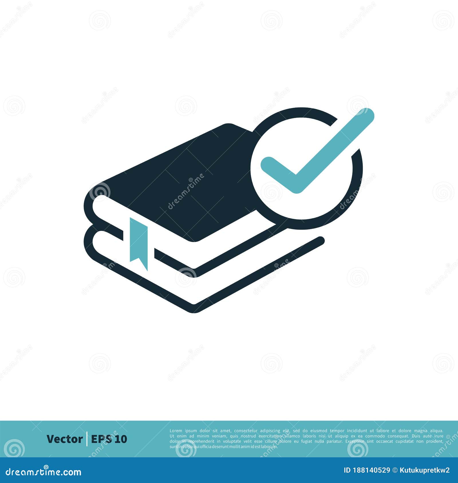 Book Check Mark Icon Vector Logo Template Illustration Design. Vector ...