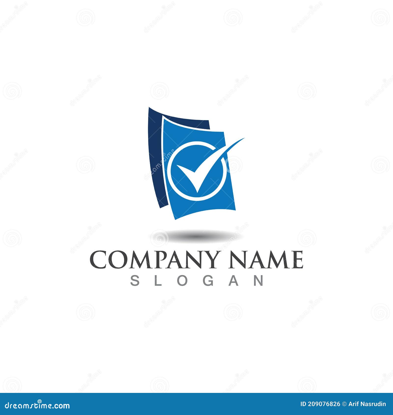 Book with Check Mark Logo Accounting Analytic Vector Design Template ...
