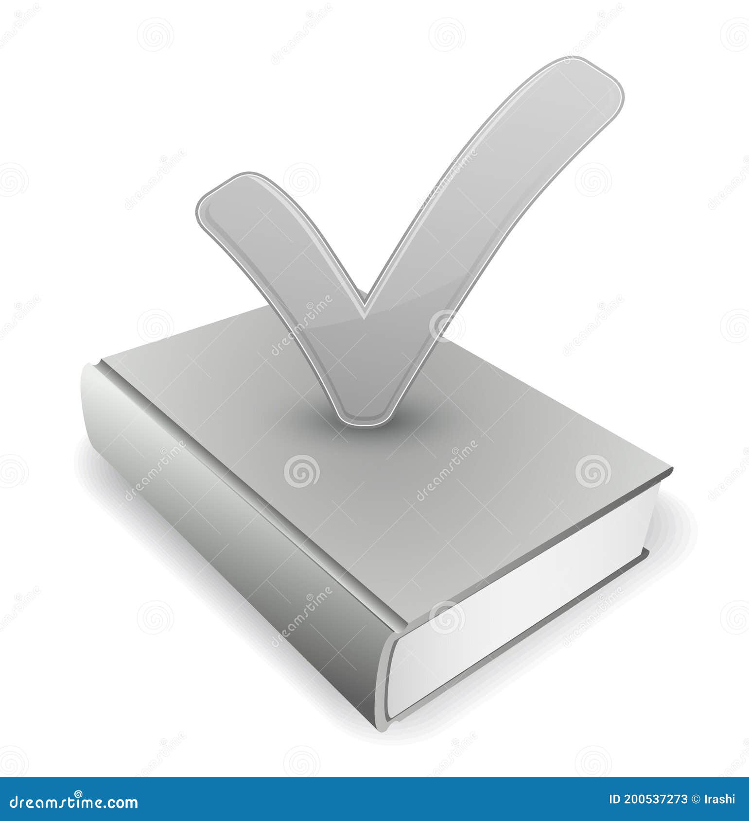 Book with checkmark icon stock vector. Illustration of design - 200537273