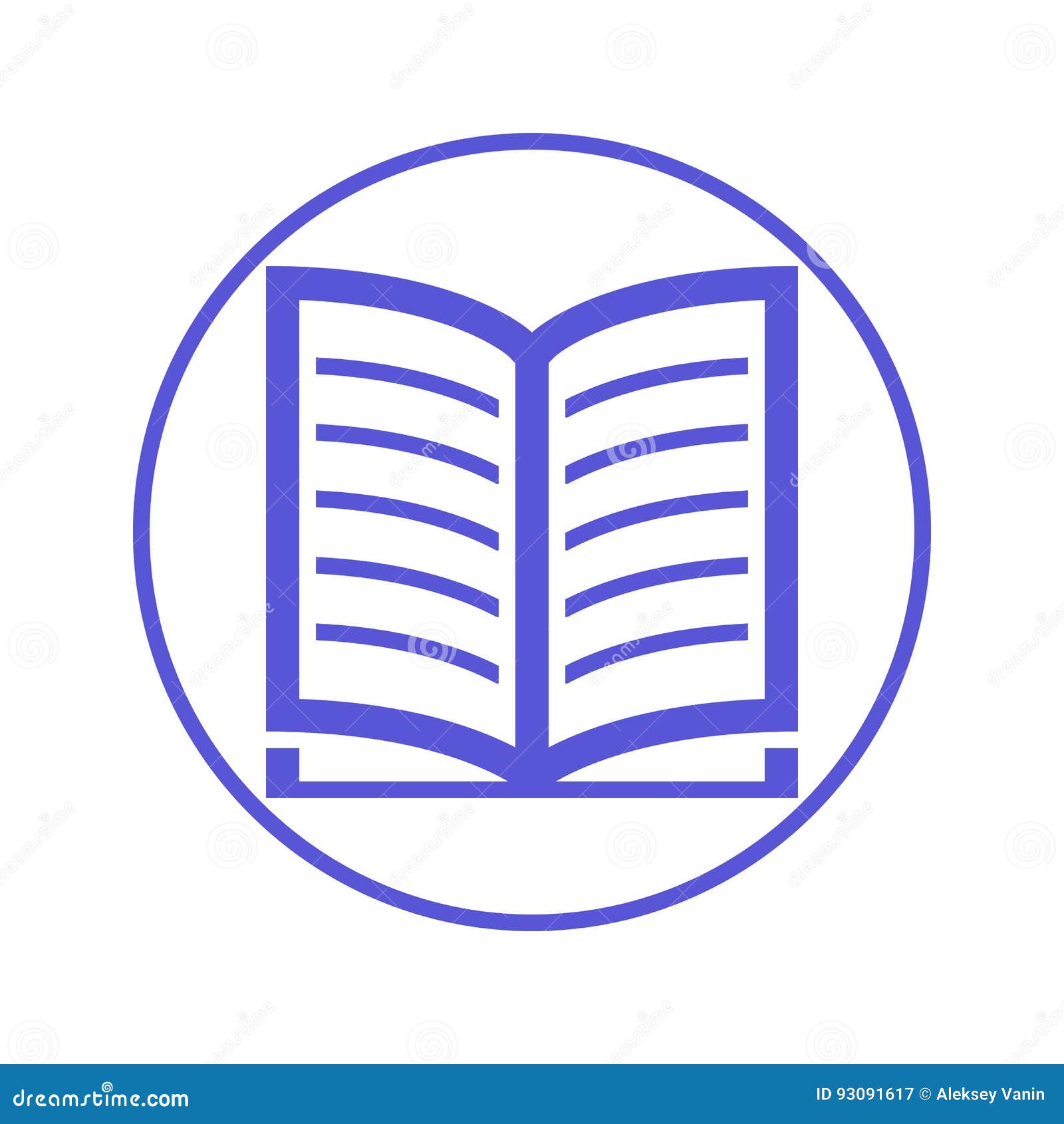 Book Circular Line Icon. Round Sign. Flat Style Vector Symbol. Stock ...