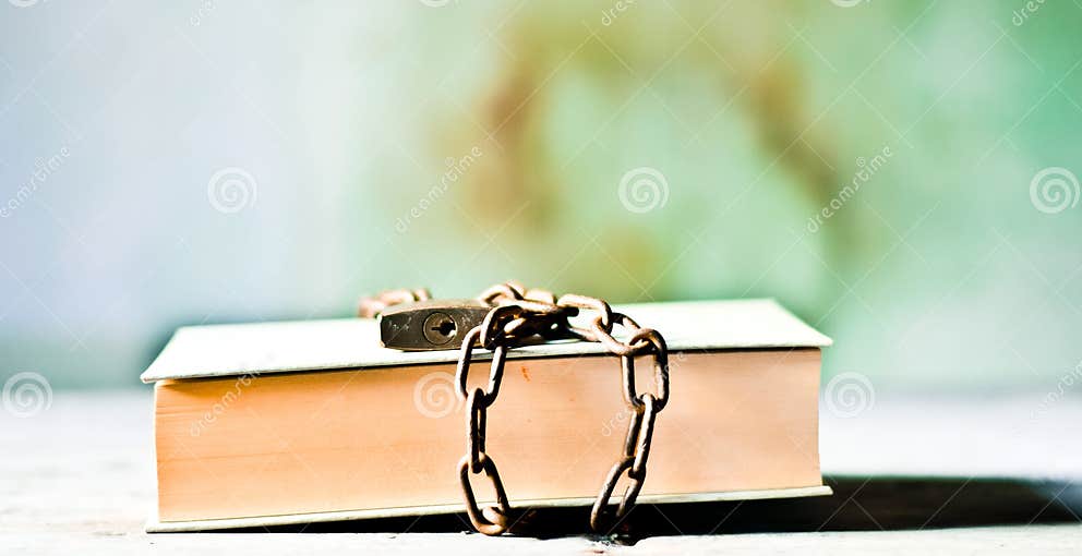 A Book Closed by a Chain and a Lock Stock Image - Image of koran ...