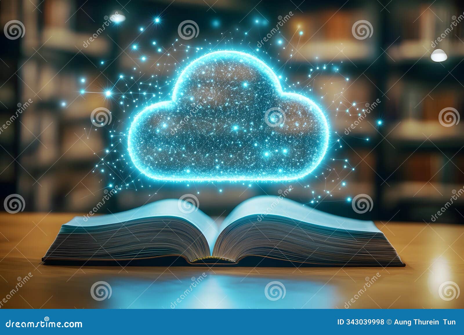 A Book and a Cloud Storage Icon, a Concept of Modern Cloud Storage ...