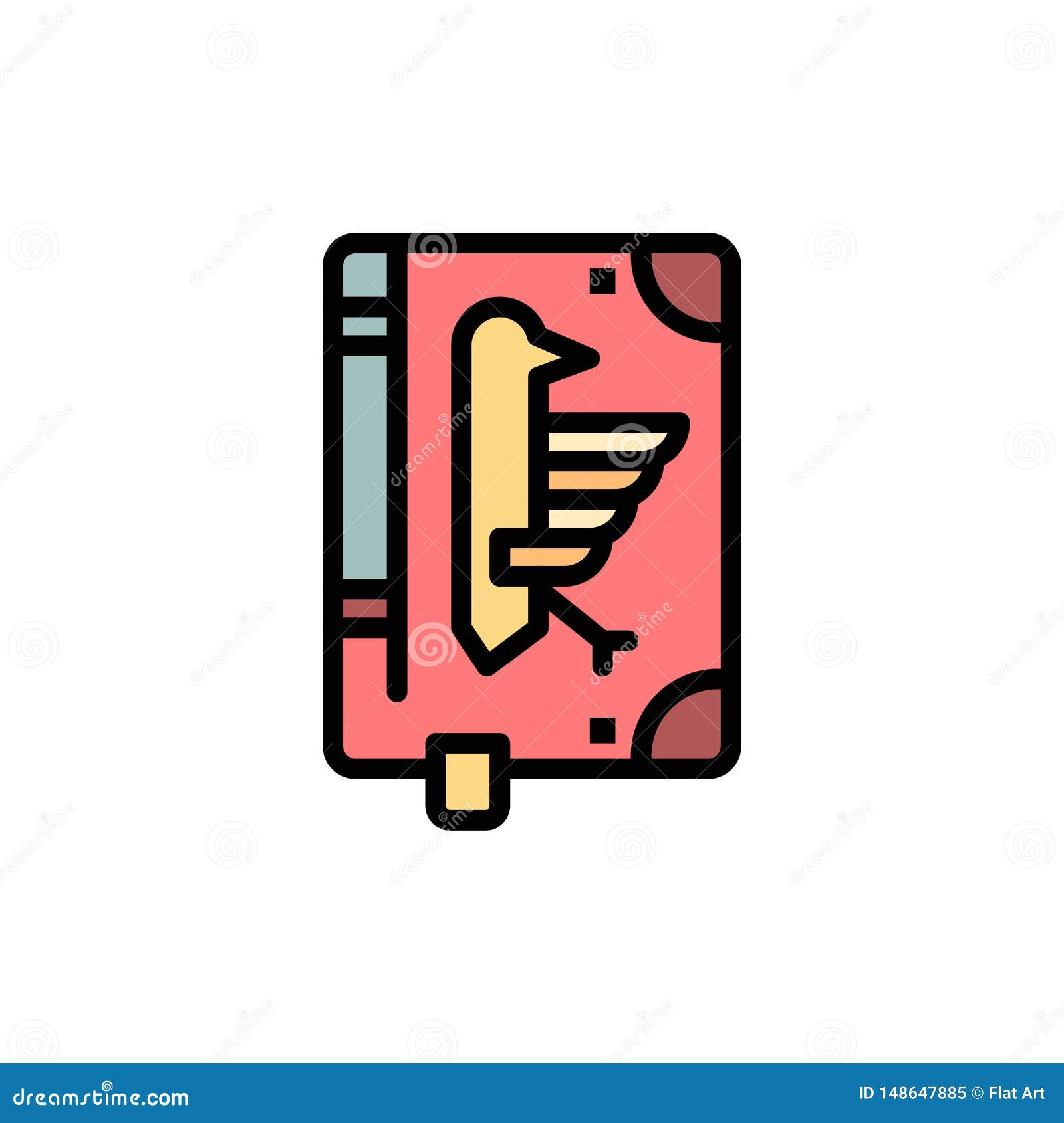 Book, Codex, Constitution, Declaration, Edict Flat Color Icon. Vector ...