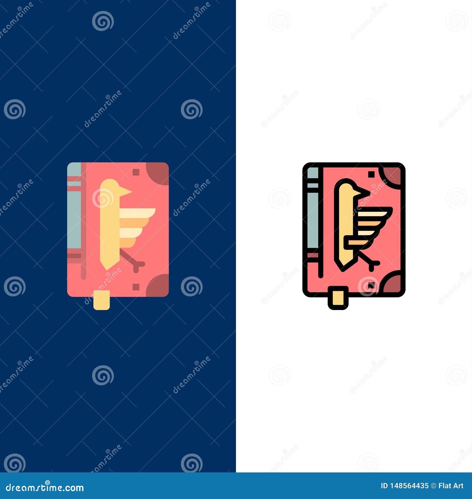 Book, Codex, Constitution, Declaration, Edict Icons. Flat and Line ...