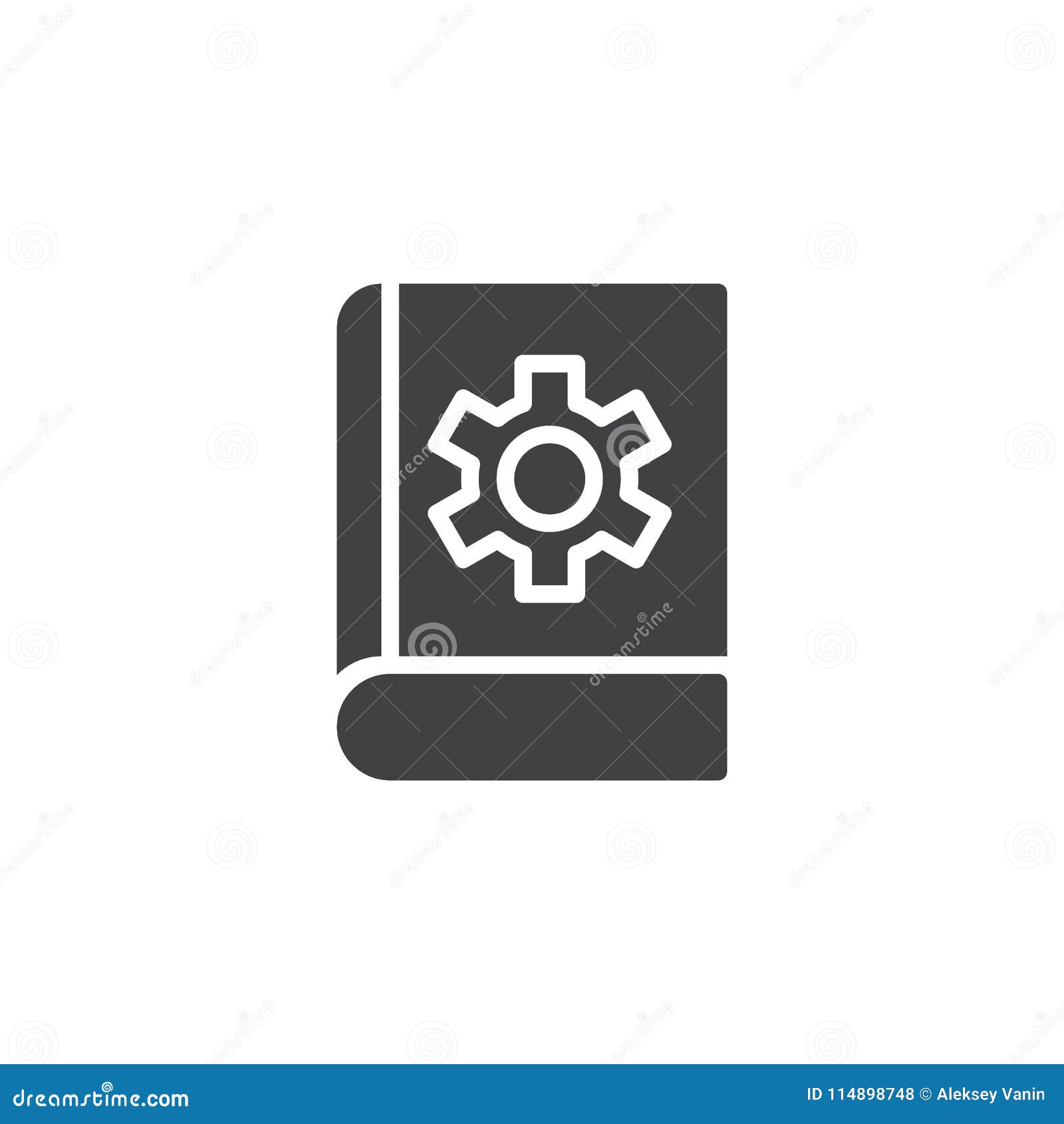 Book with Cog Gear Vector Icon Stock Vector - Illustration of equipment ...