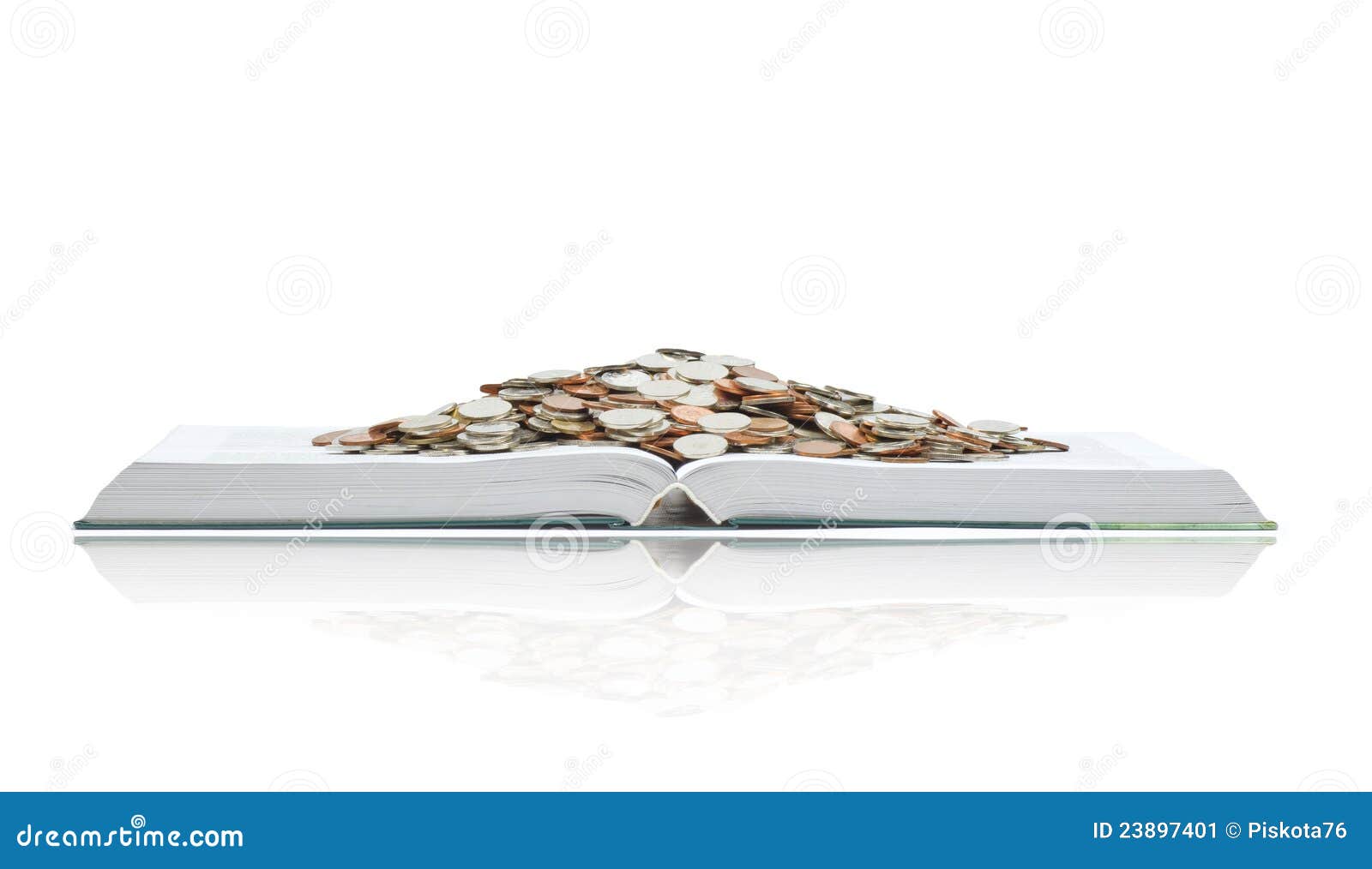Book with coins. stock image. Image of currency, economy - 23897401