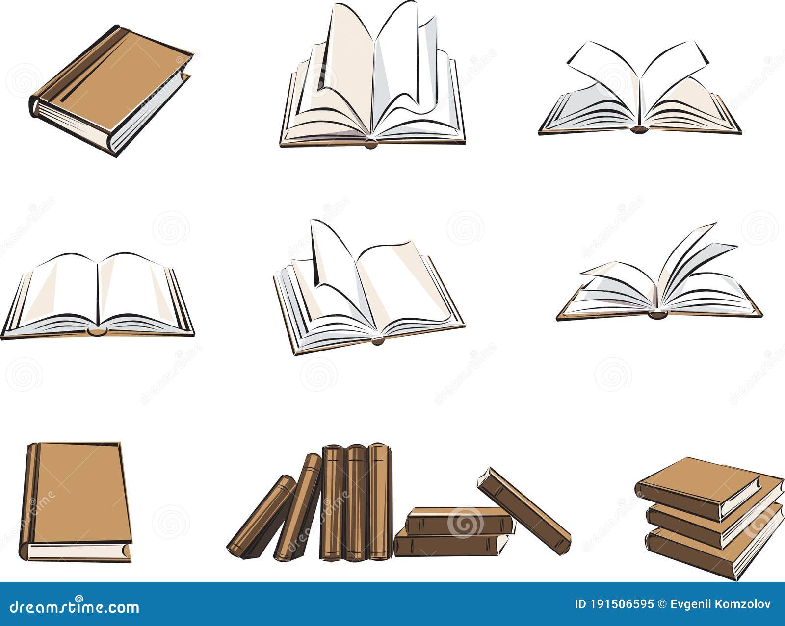 Images of Books from Various Angles, Color Stock Vector - Illustration ...
