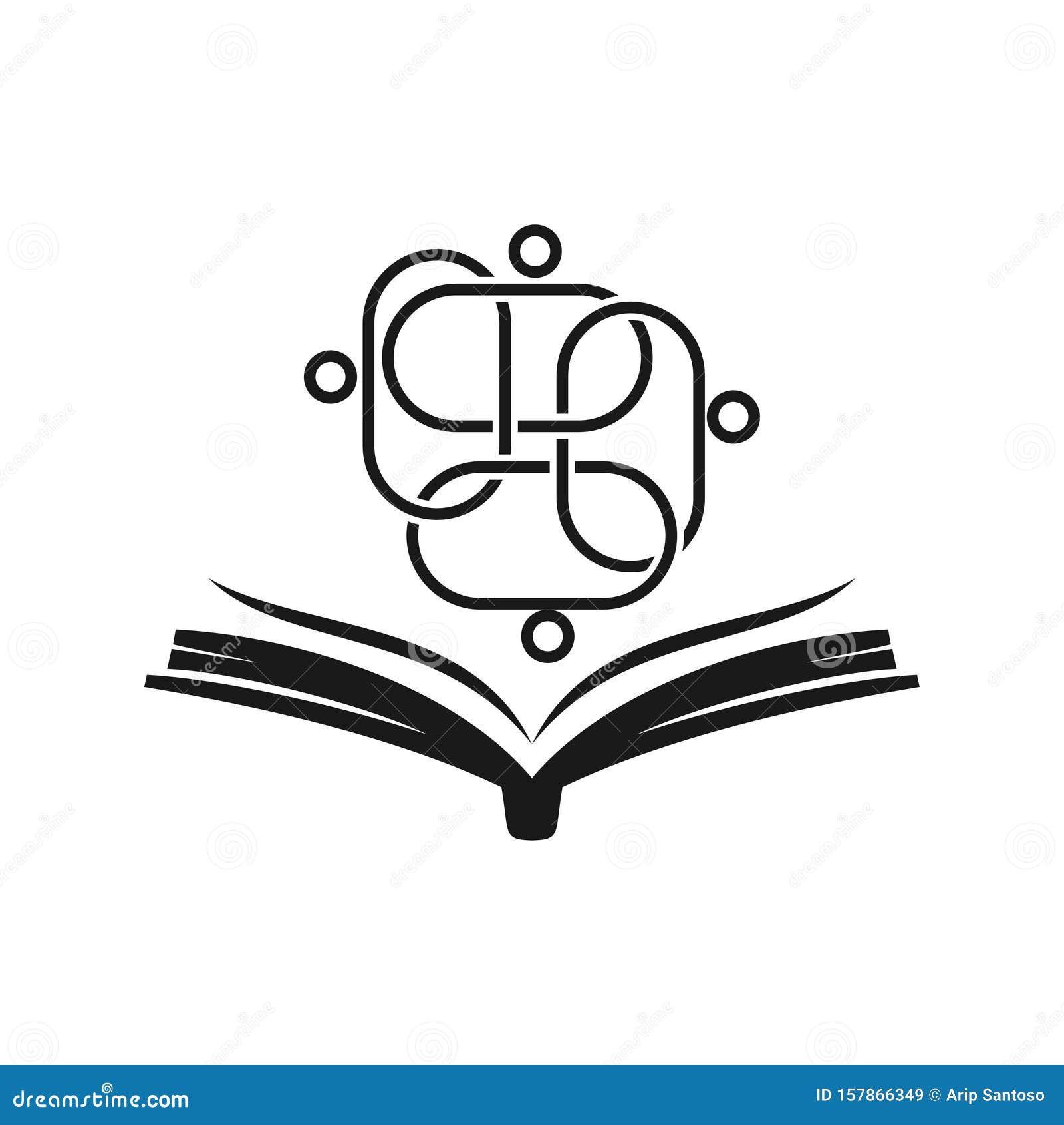 Book Community Commitment Teamwork Together Black Logo Stock Vector ...
