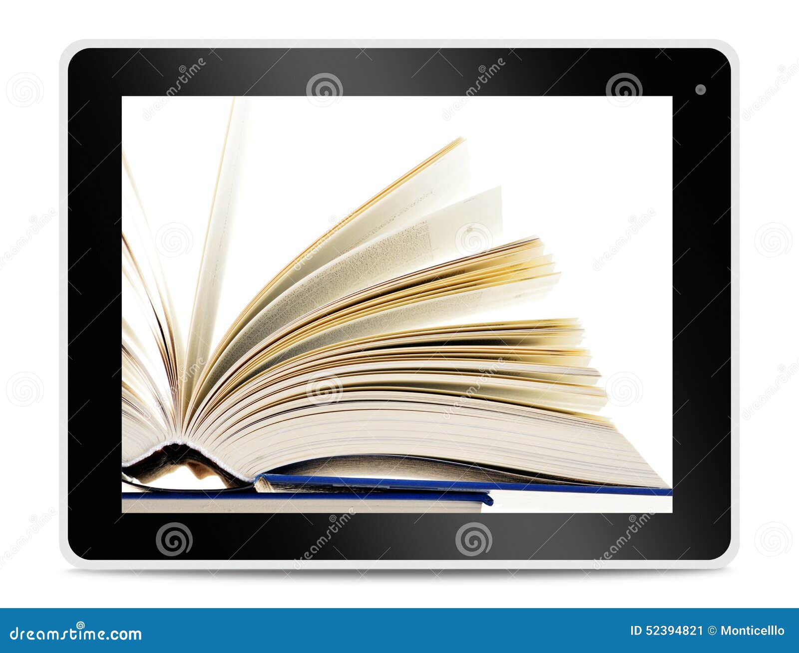 Book on Computer Tablet Screen. Reading Online Stock Image - Image of ...