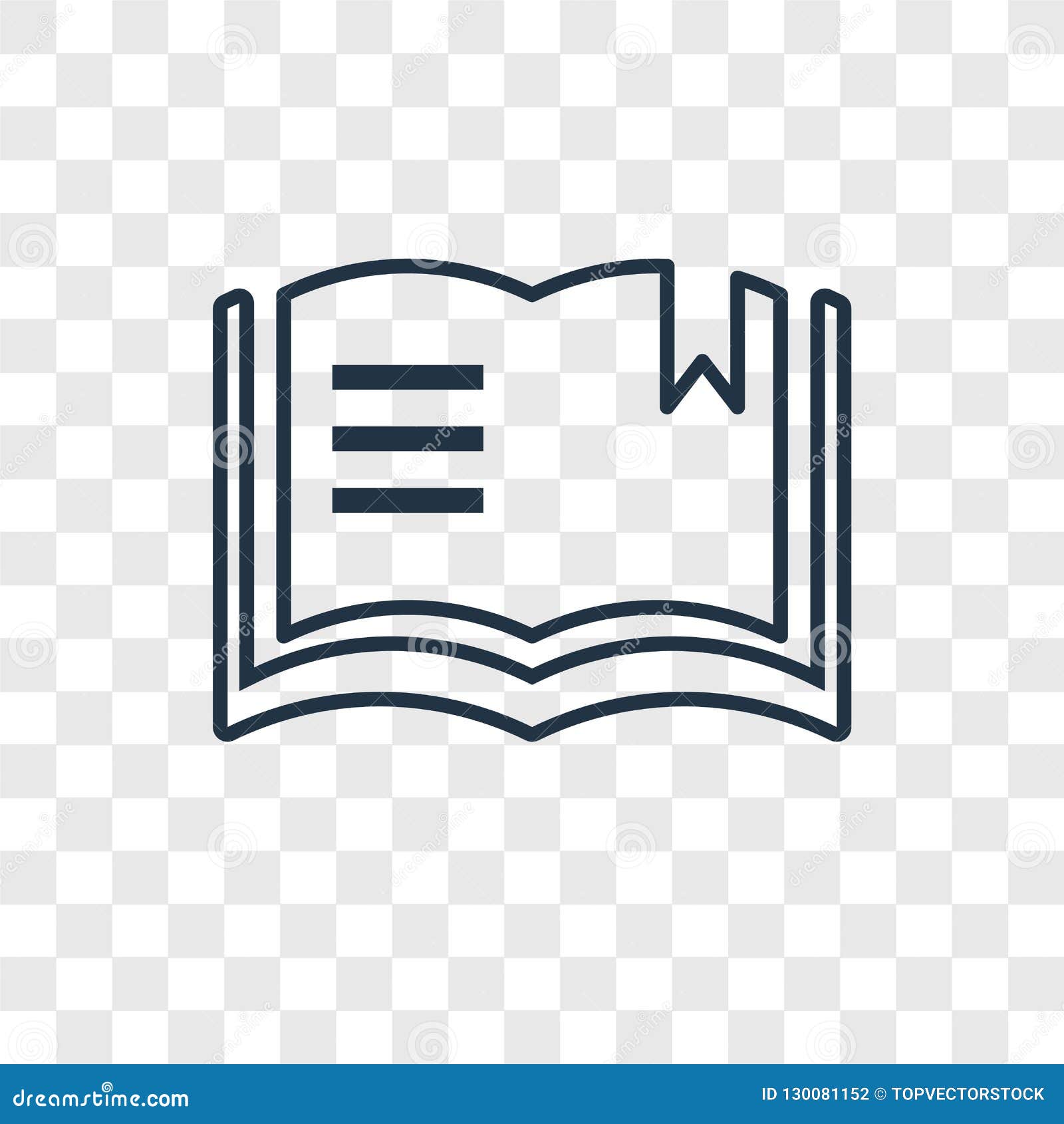 Book Concept Vector Linear Icon on Transparent Backgrou Stock Vector ...