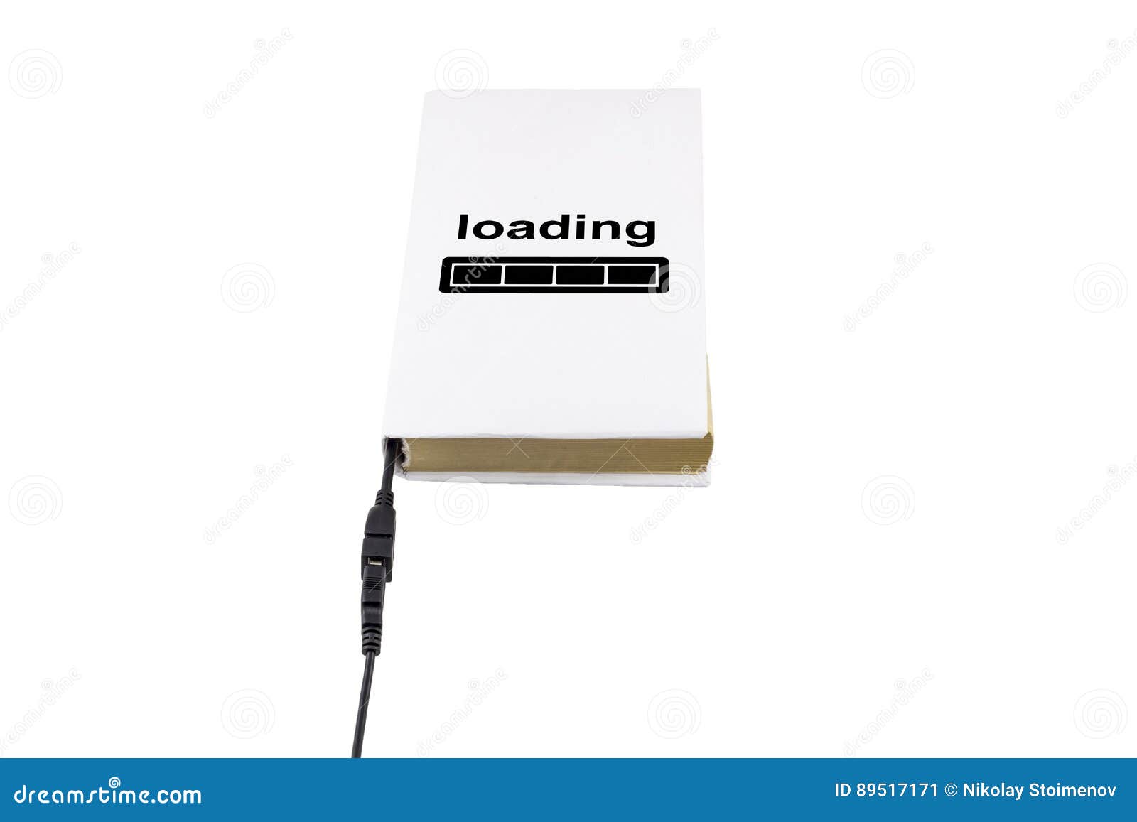 Book Connected To USB and Loading Stock Image - Image of paper ...