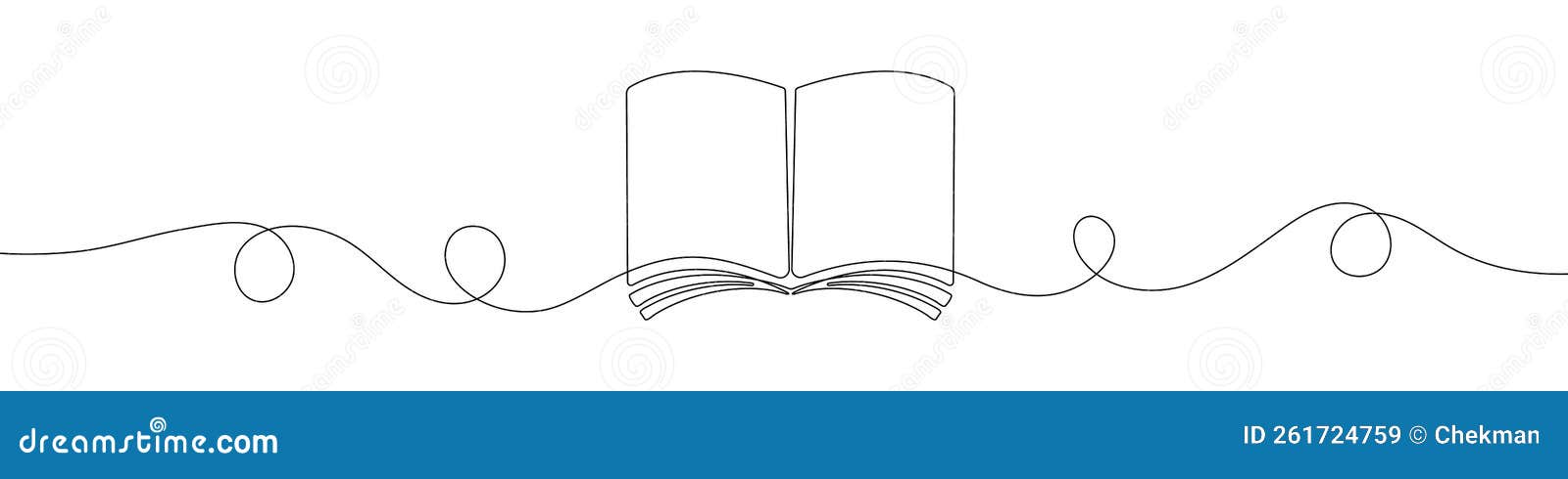 Book in Continuous Line Drawing Style. Line Art of Book Icon Stock ...