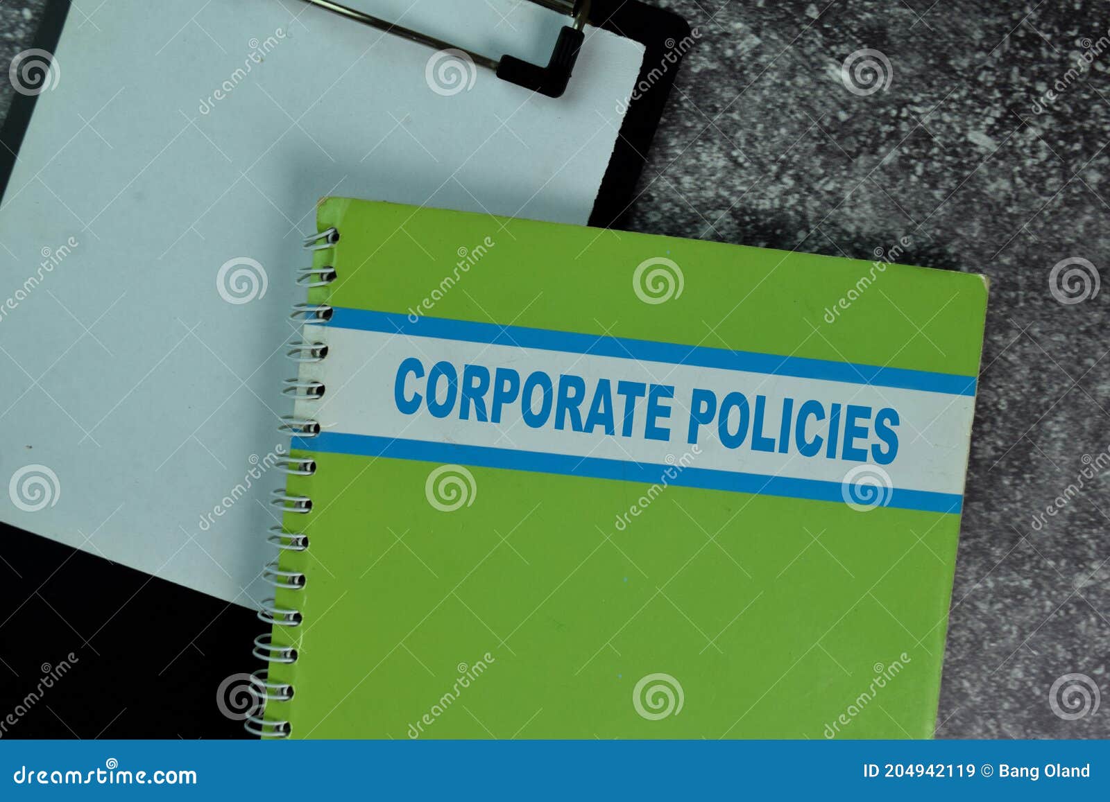 The Book of Corporate Policies on the Table. Business Concept Stock ...