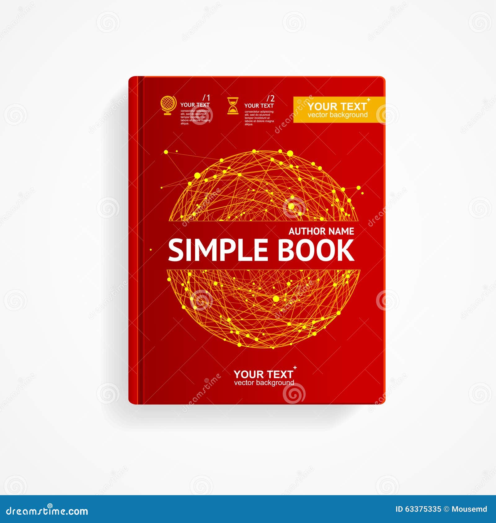 Book Cover with Abstract Sphere. Vector Stock Vector - Illustration of ...