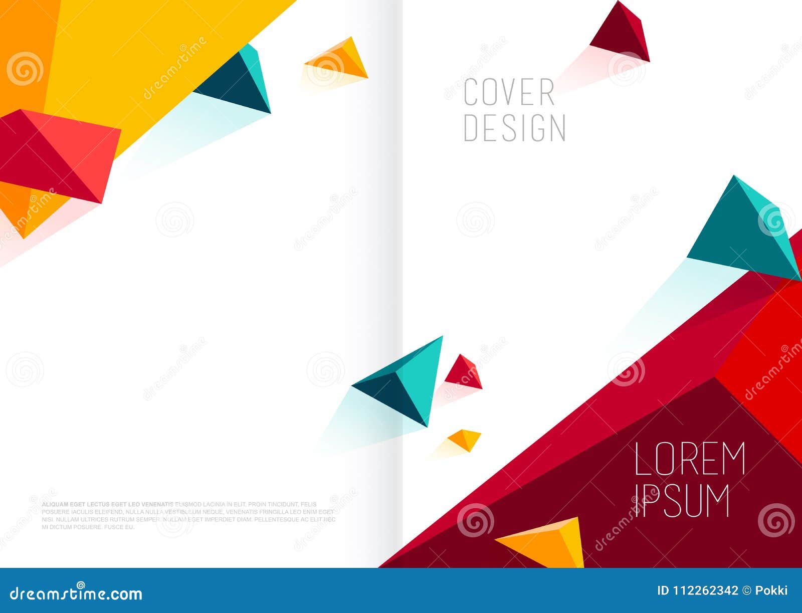 Book Cover Design Template with Abstract Polygonal Objects. Stock ...