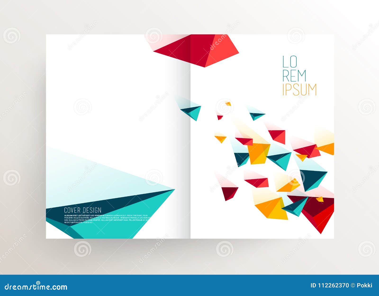 Book Cover Design Template with Abstract Polygonal Objects. Stock ...