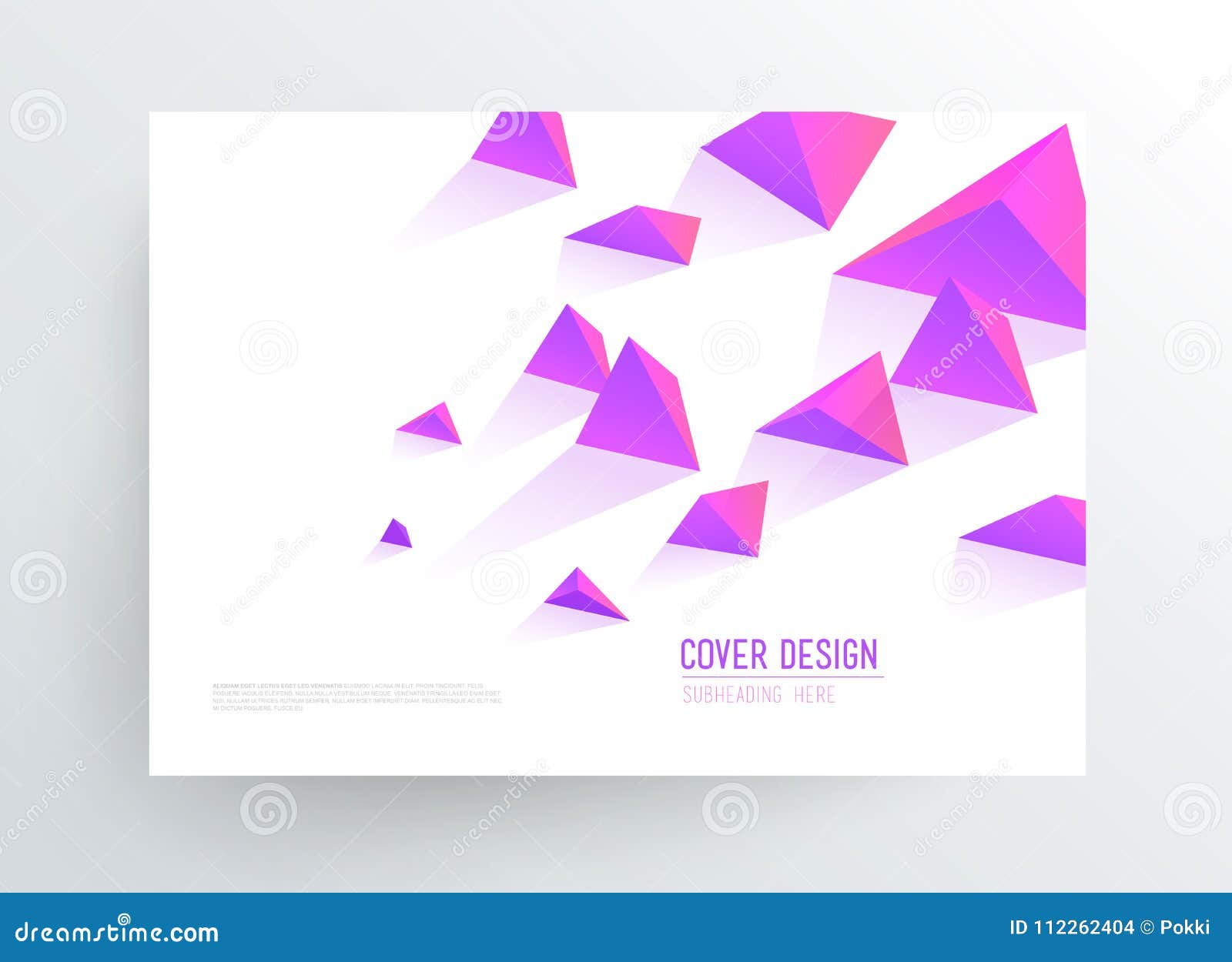 Book Cover Design Template with Abstract Polygonal Objects. Stock ...