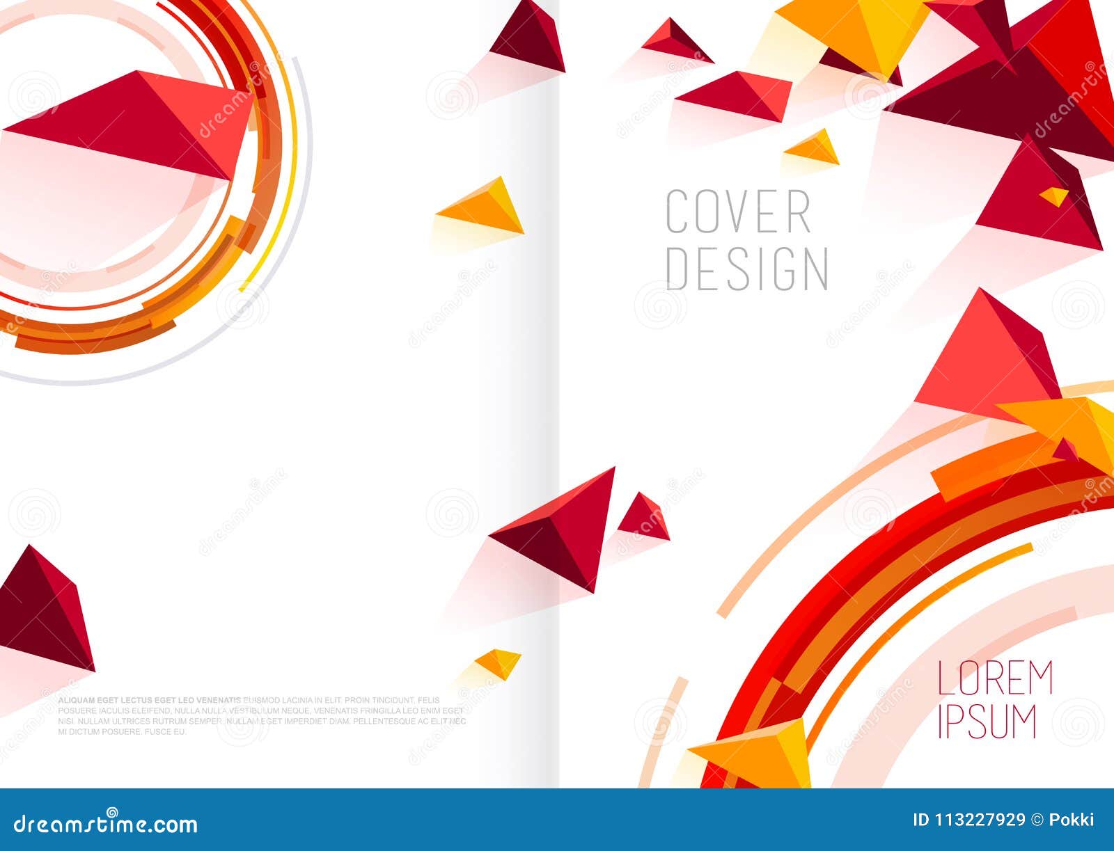 Book Cover Design Template with Abstract Polygonal Objects. Stock ...