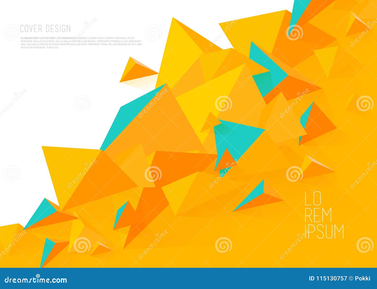 Book Cover Design Template with Abstract Polygonal Objects. Stock ...