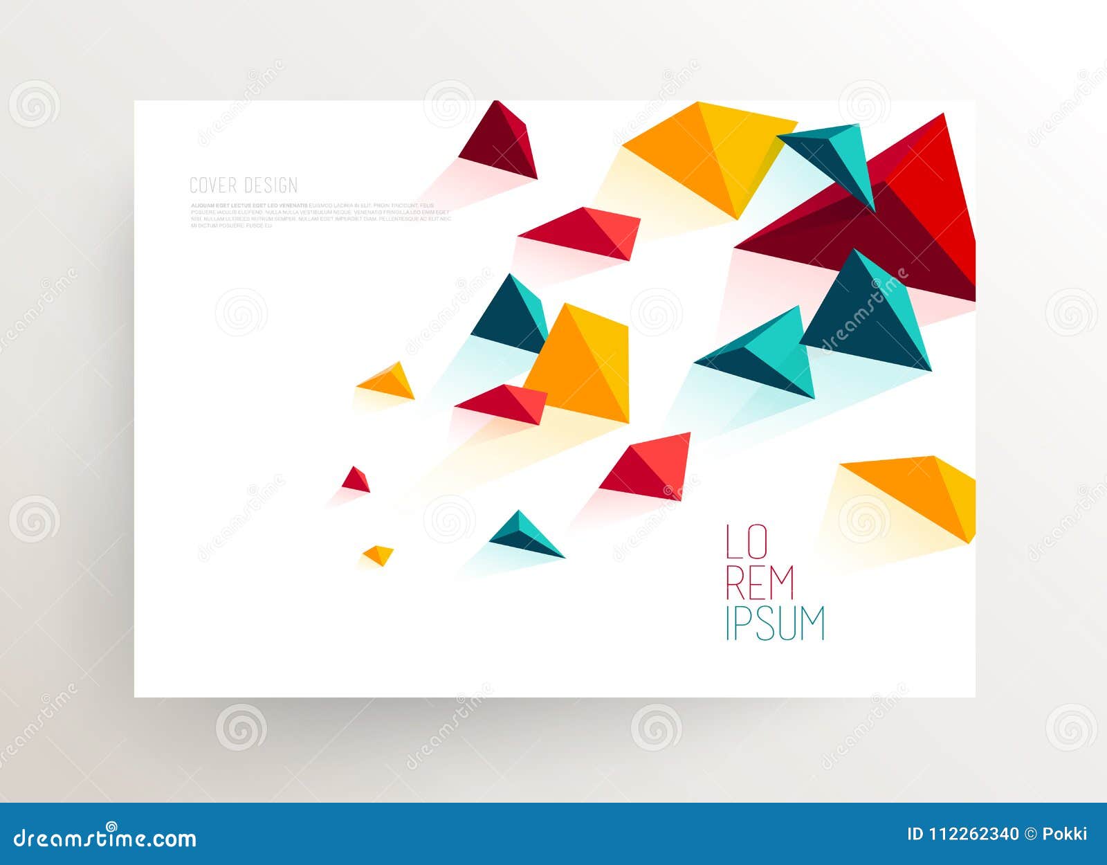 Book Cover Design Template with Abstract Polygonal Objects. Stock ...