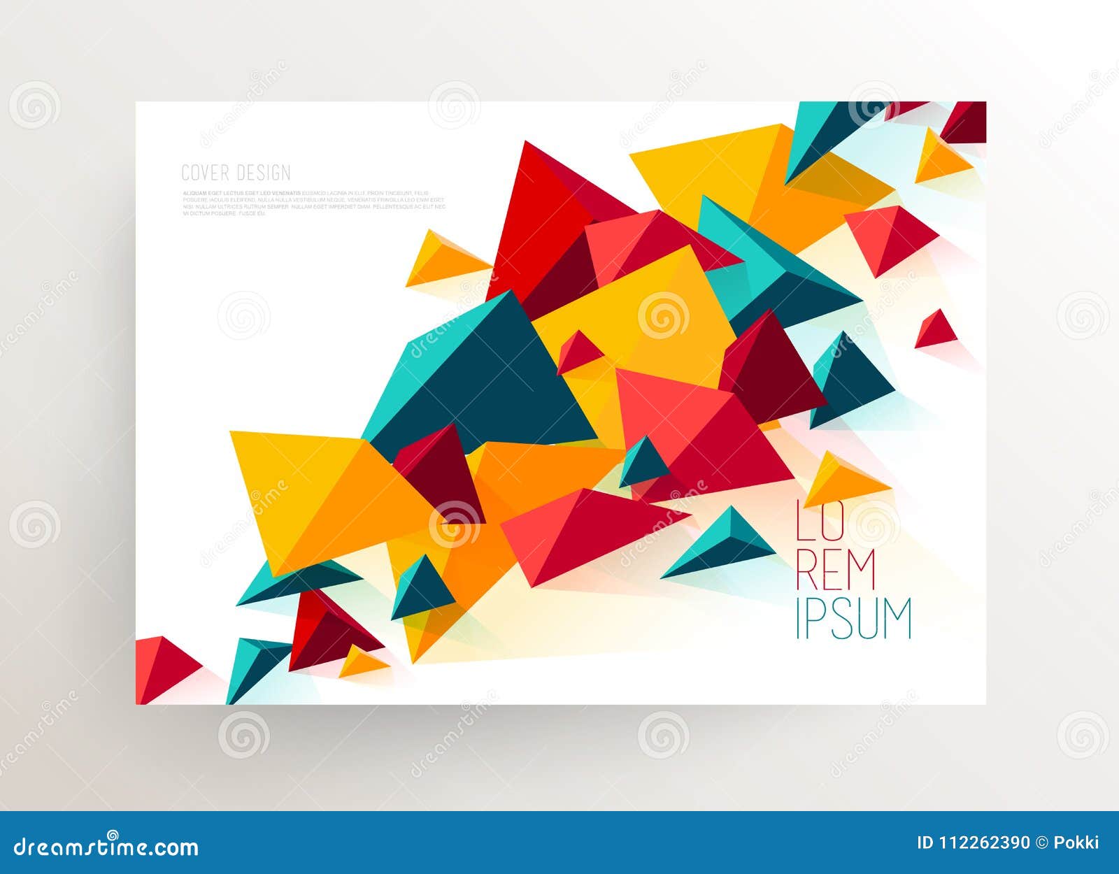 Book Cover Design Template with Abstract Polygonal Objects. Stock ...