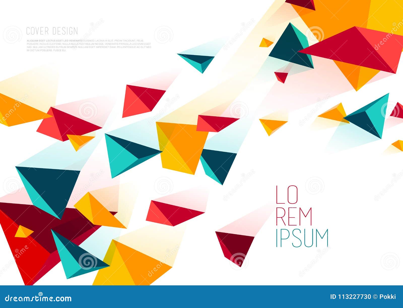 Book Cover Design Template with Abstract Polygonal Objects. Stock ...