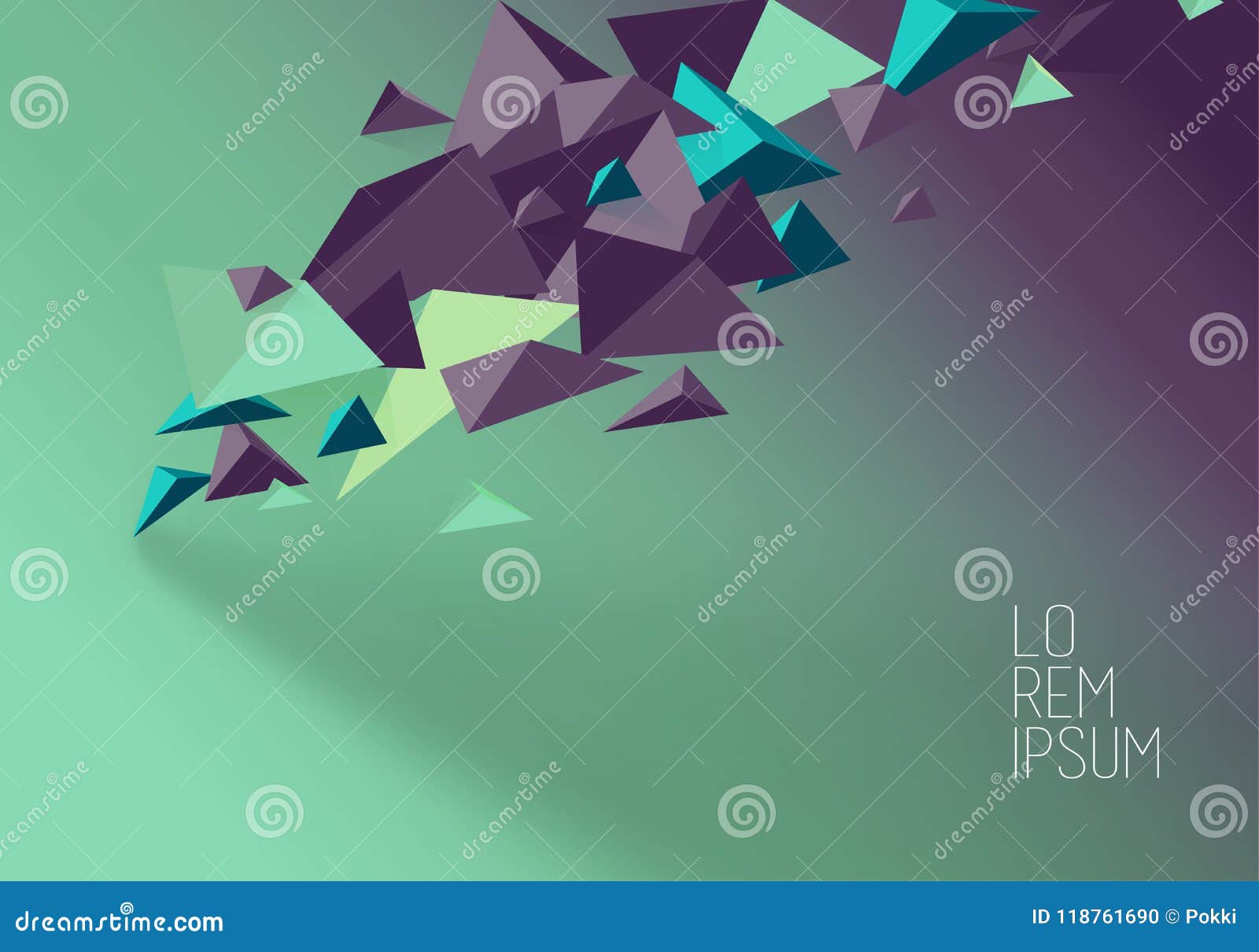 Book Cover Design Template with Abstract Polygonal Objects. Stock ...
