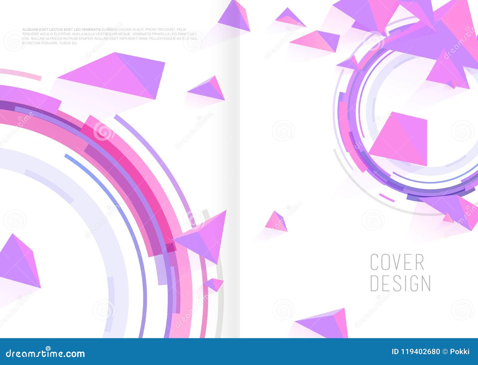 Book Cover Design Template with Abstract Polygonal Objects. Stock ...