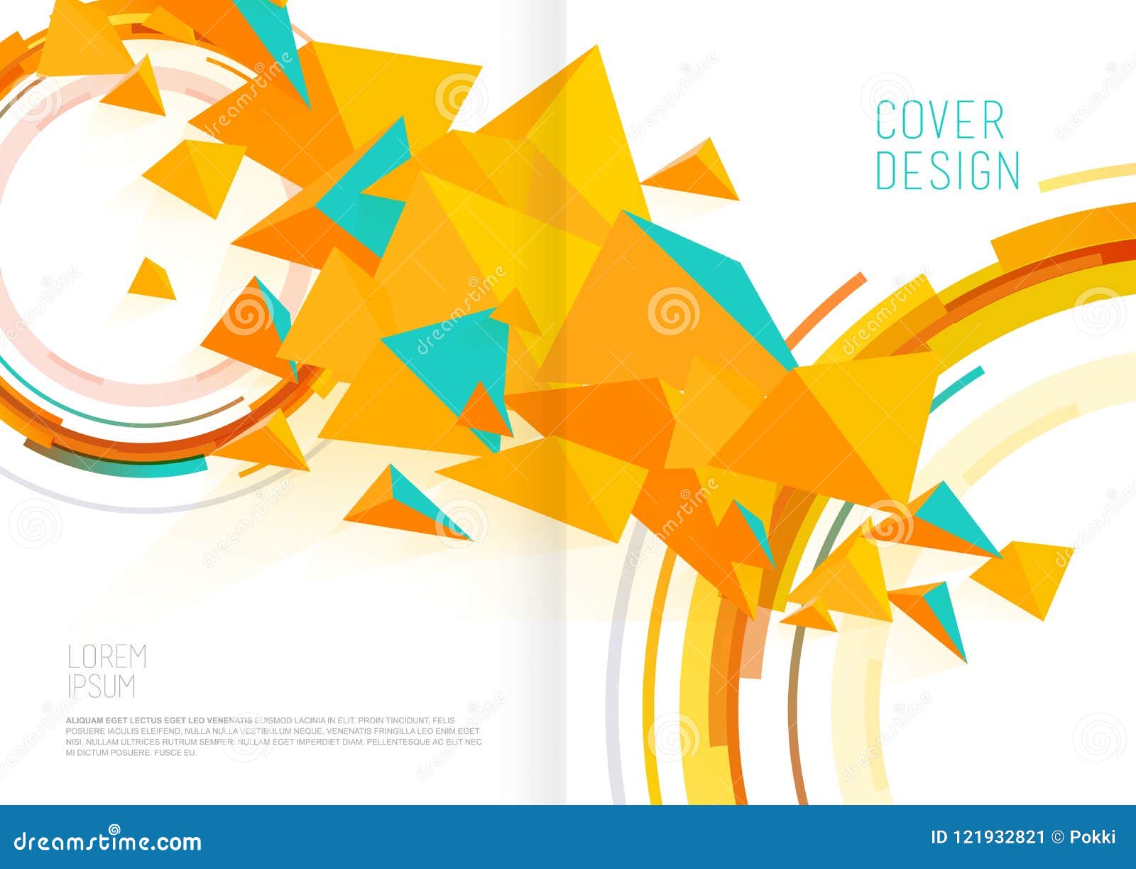 Book Cover Design Template with Abstract Polygonal Objects. Stock ...
