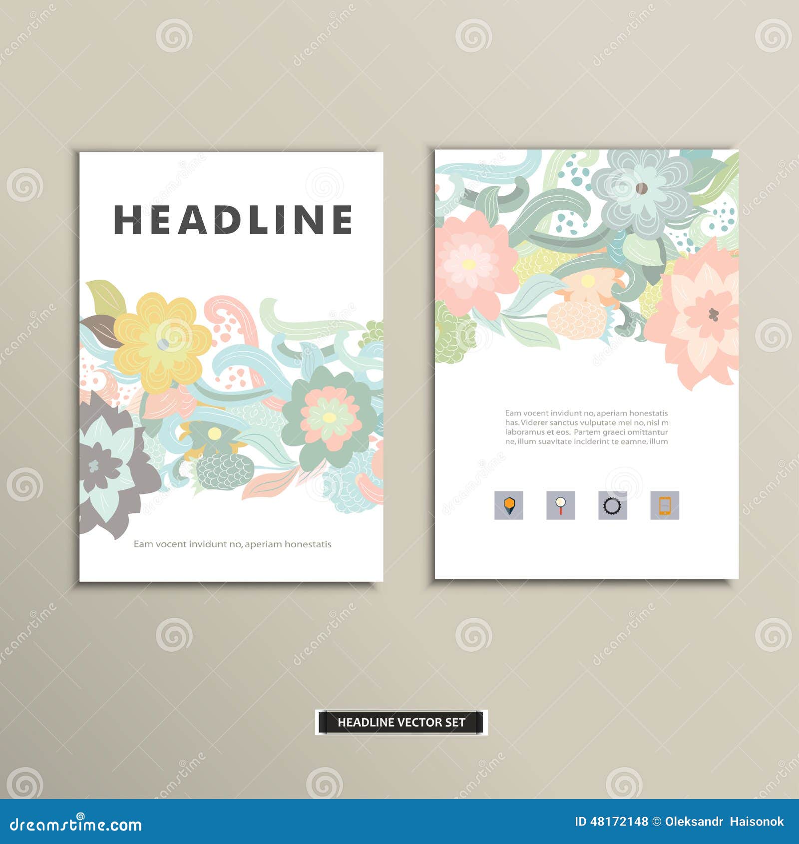 Book Cover with Flowers. Vector Vintage Design Stock Vector ...